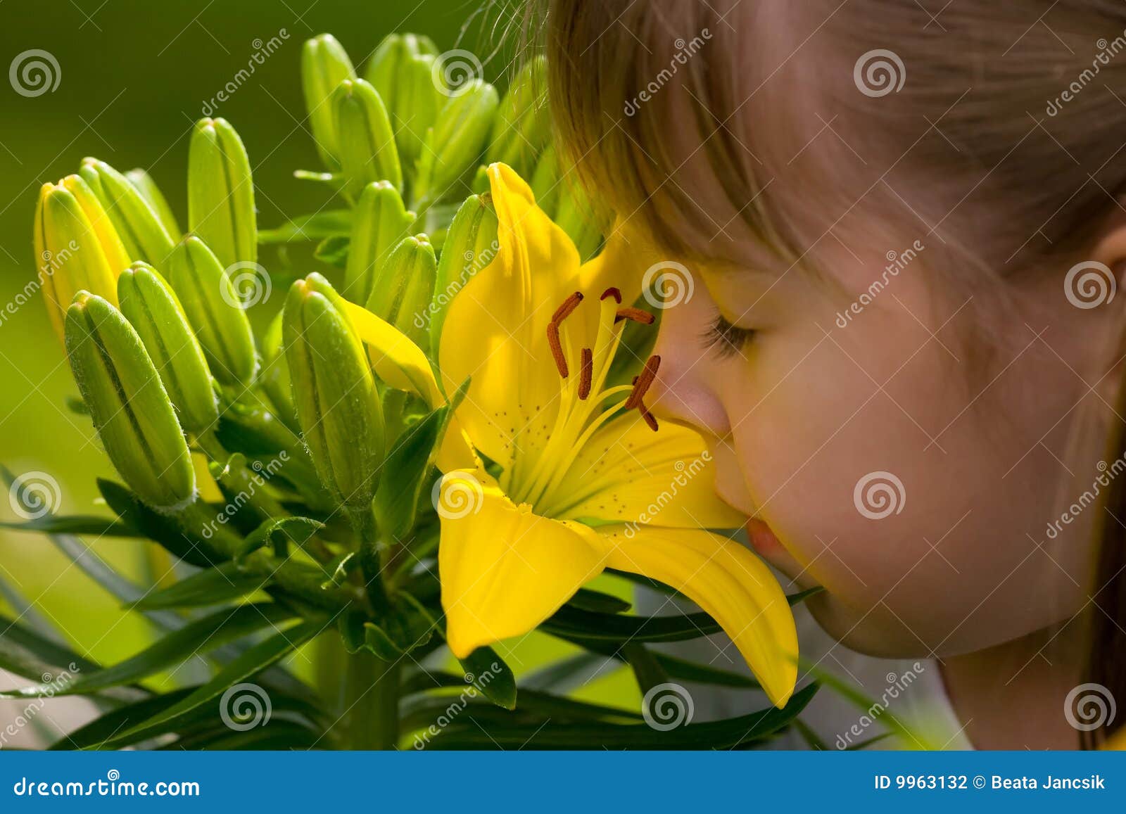 Girl with flower stock photo. Image of daughter, flowers - 9963132