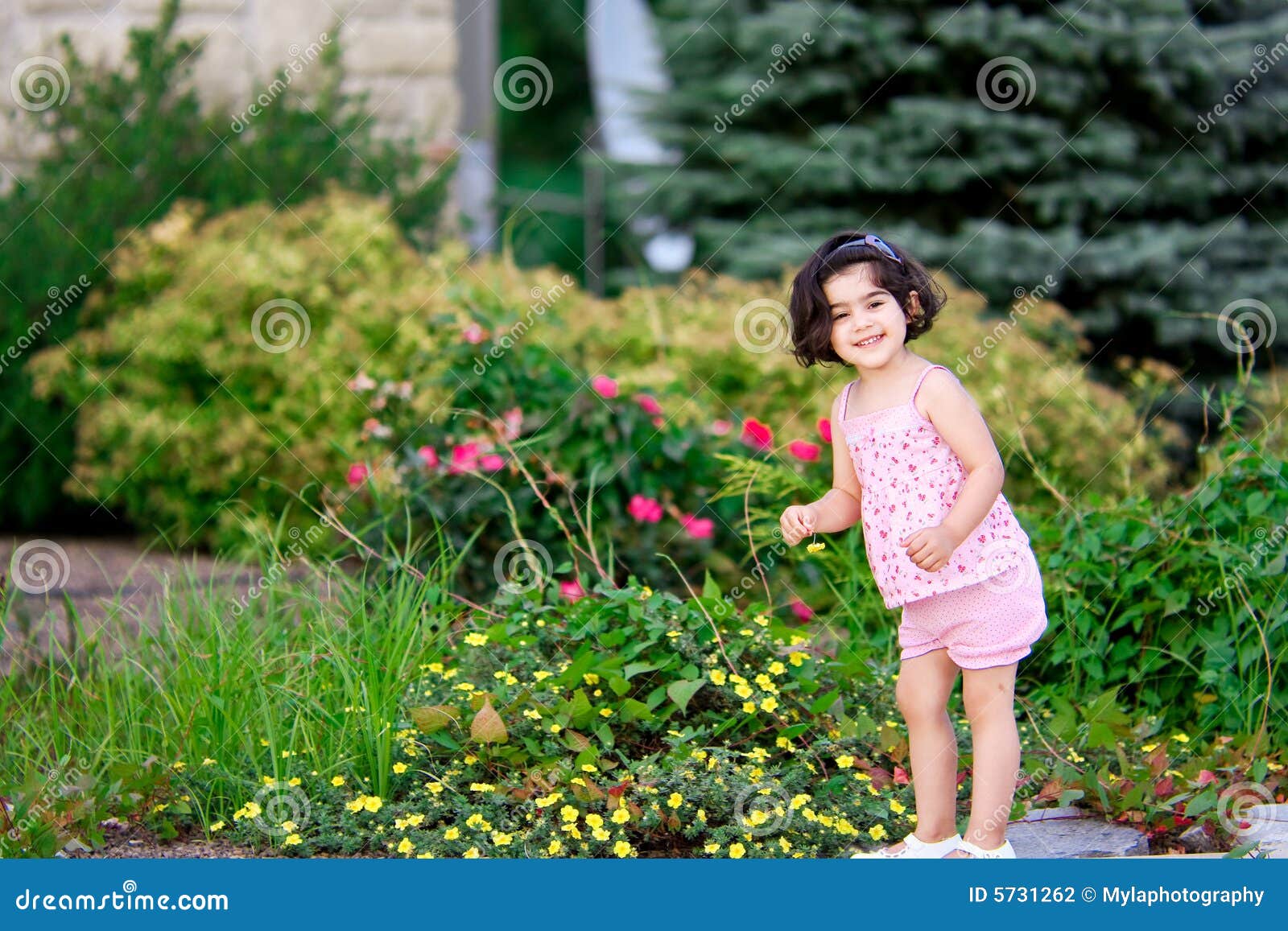 Girl In Flower Garden Picture Image 5731262