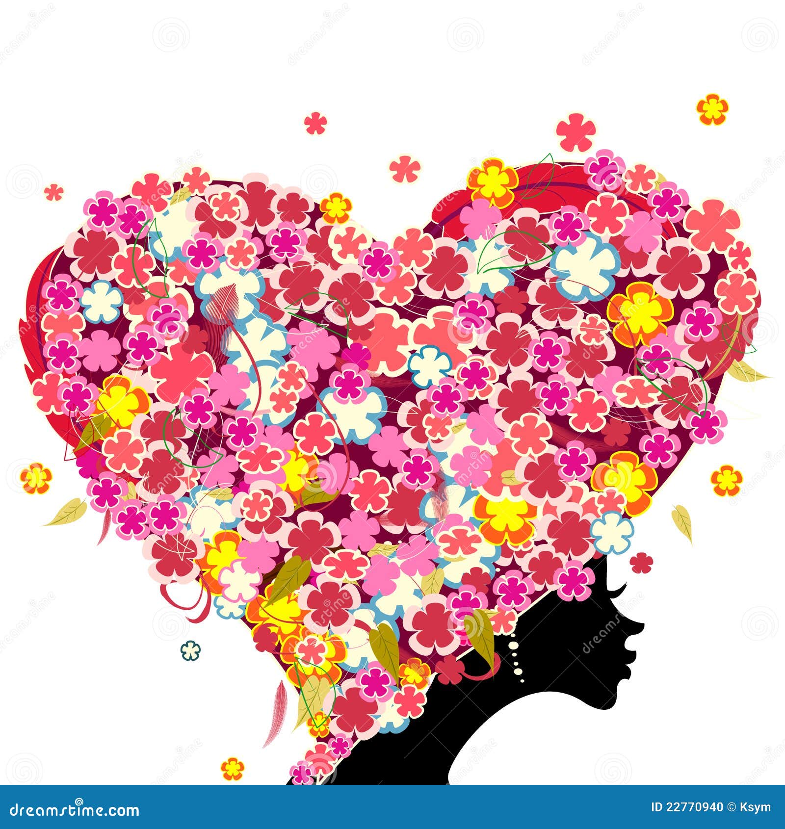 Girl with flowers stock vector. Illustration of elegance - 22770940