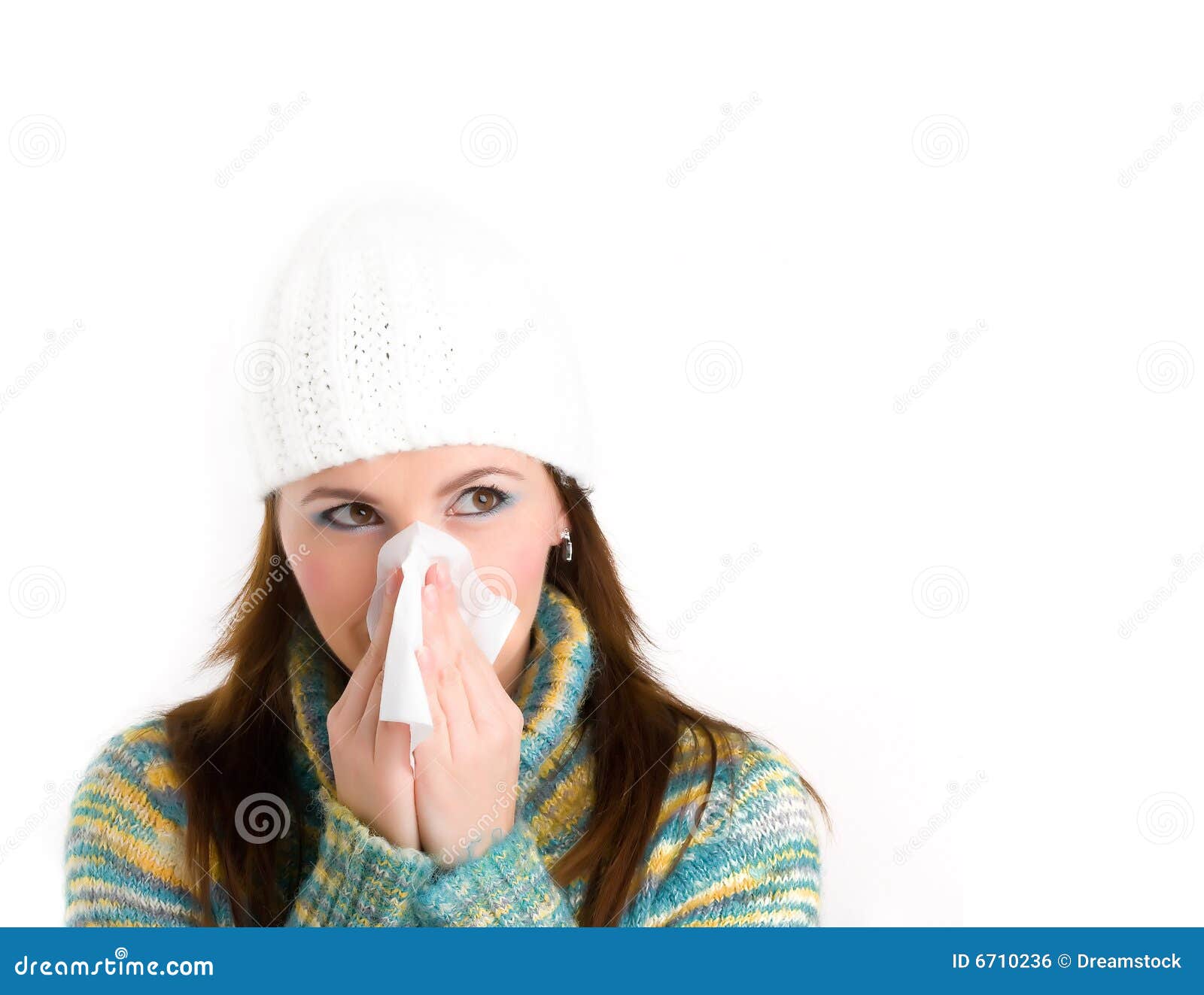 Girl with flu stock photo. Image of health, blowing, sadness - 6710236