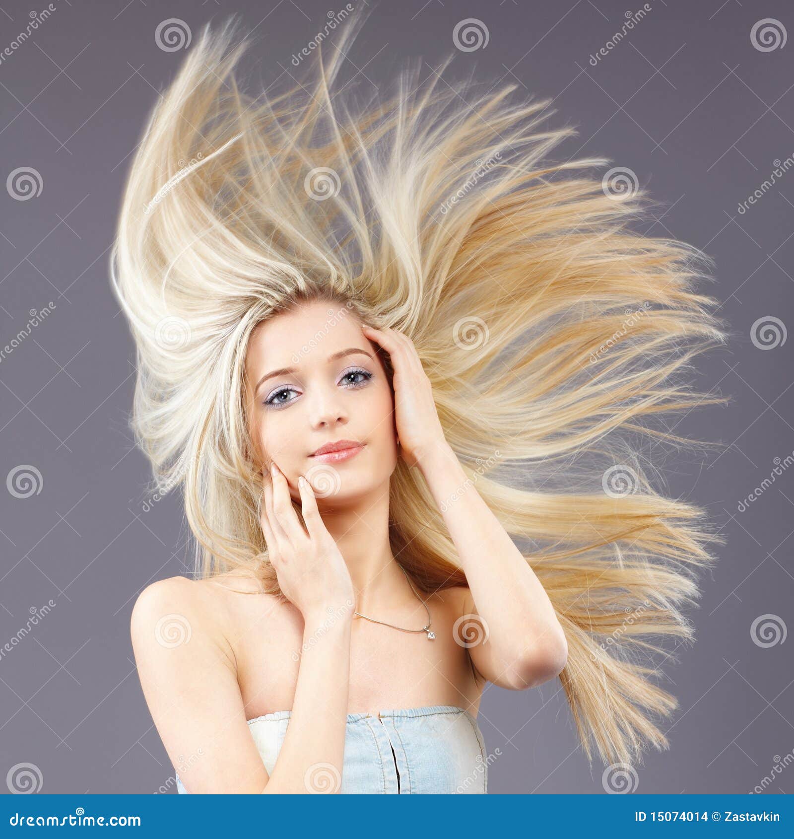 Girl with fluttering hair stock photo. Image of hairdo - 15074014