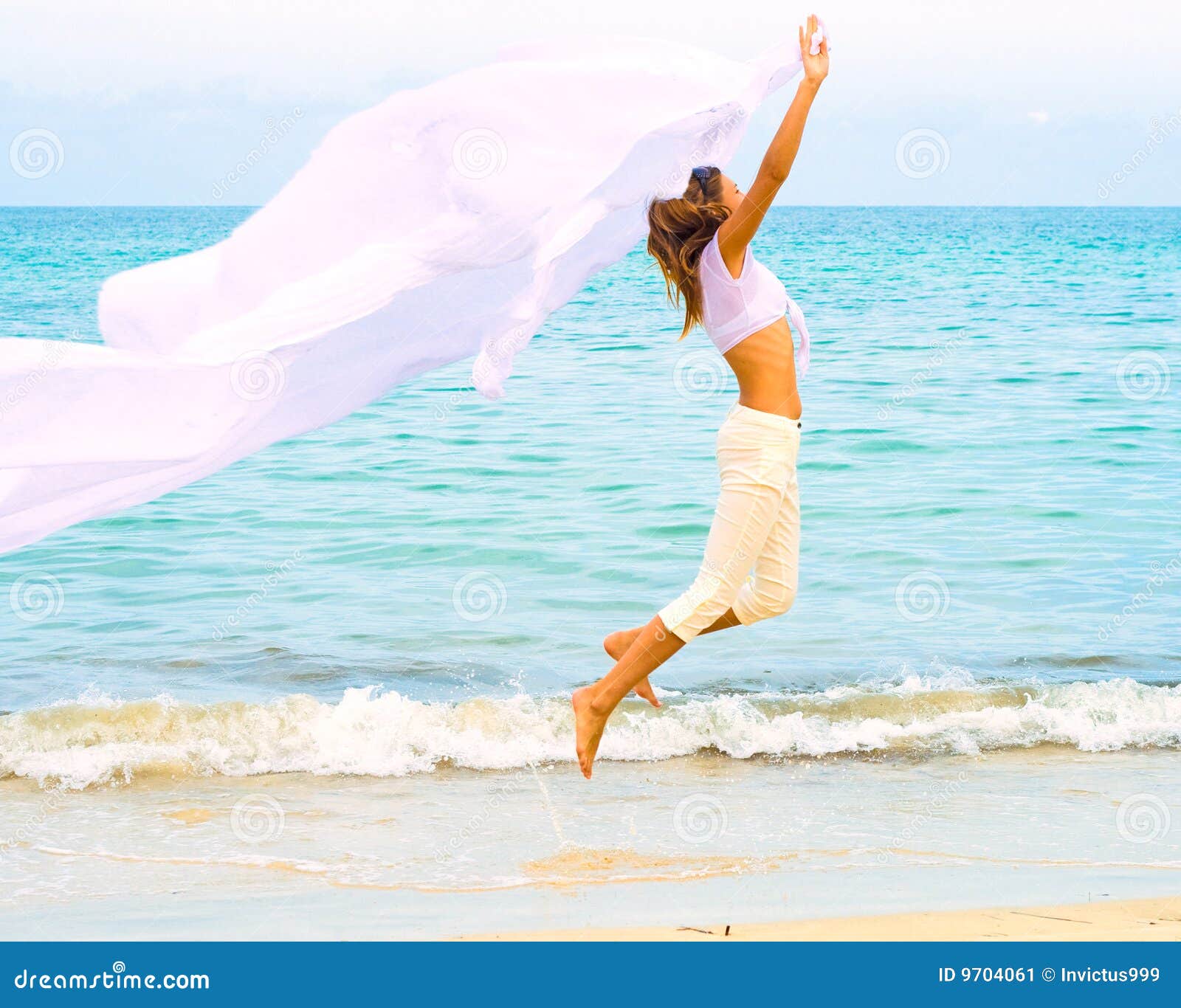 Girl with flying stock image. Image of black, horizon - 9704061