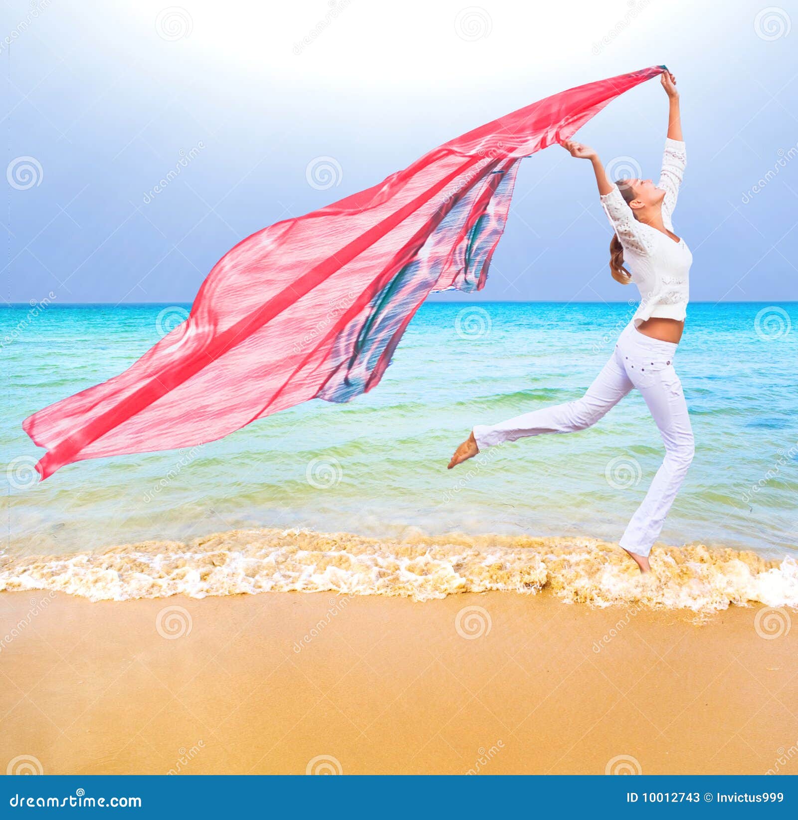 Girl with flying cloth stock image. Image of back, blond - 10012743