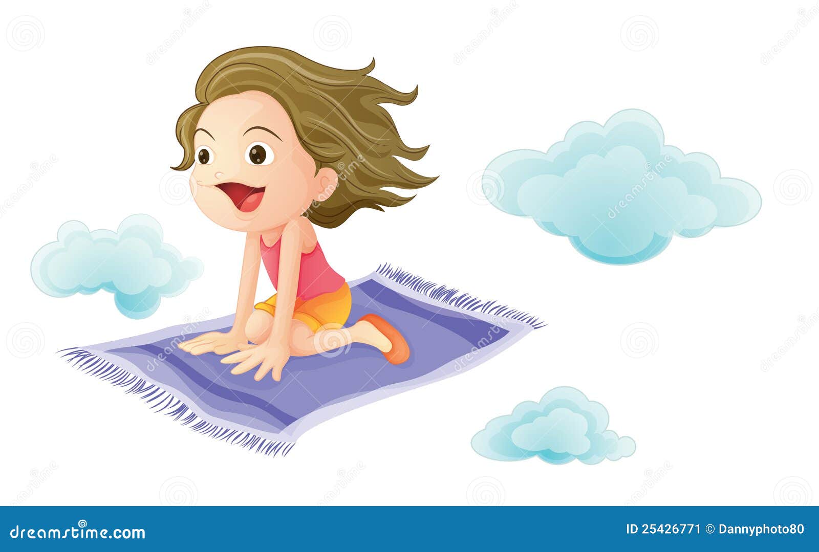 A girl flying on mat stock illustration. Illustration of carpet - 25426771