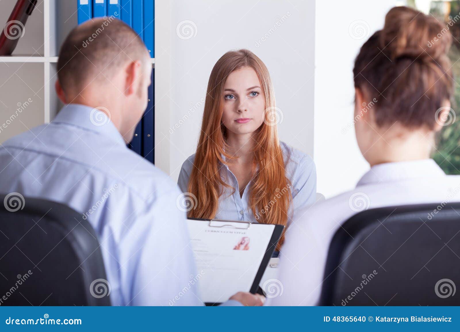 Girl Focused on Job Interview Stock Photo - Image of female, corporate ...