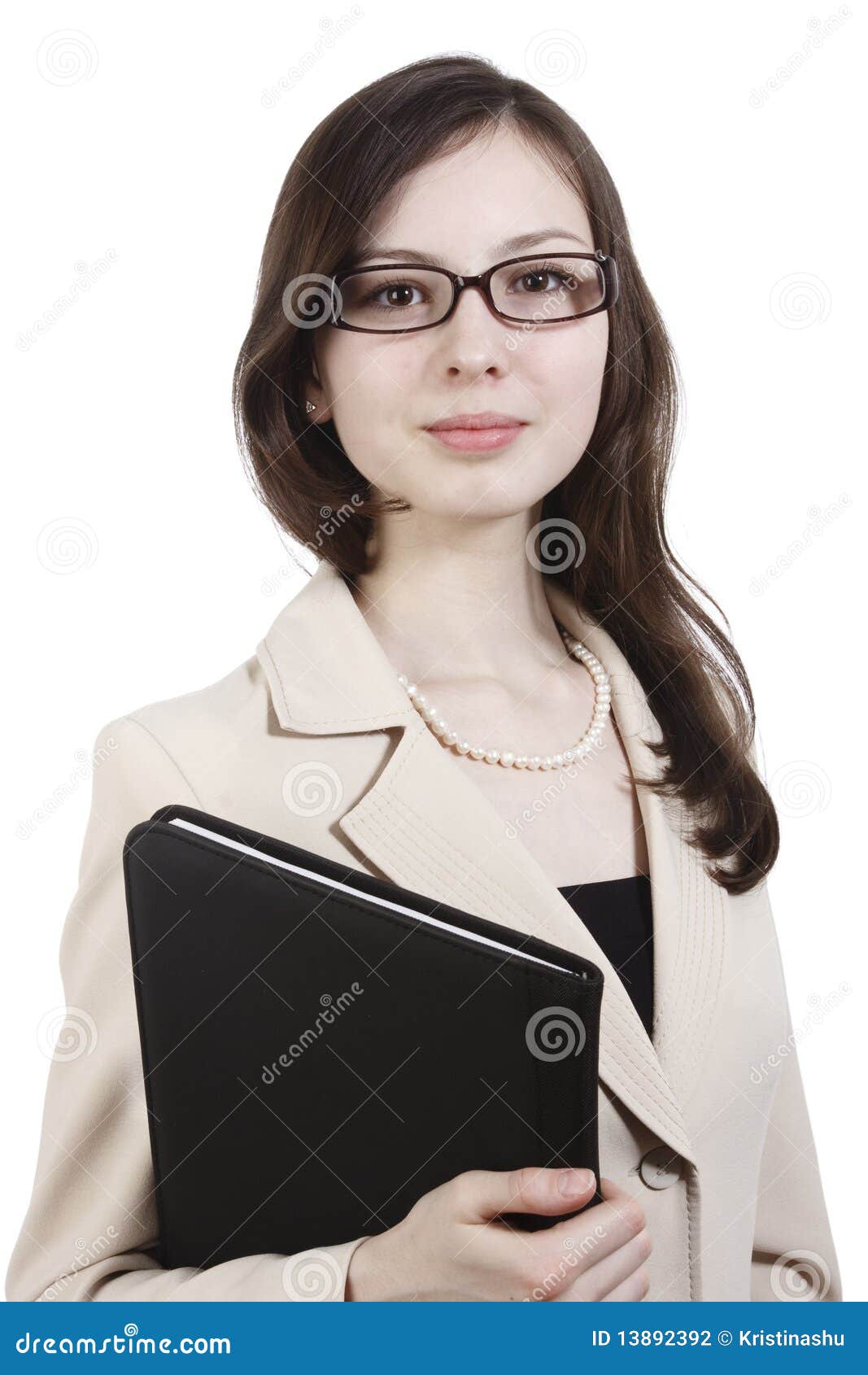 Girl with folder stock photo. Image of model, business - 13892392