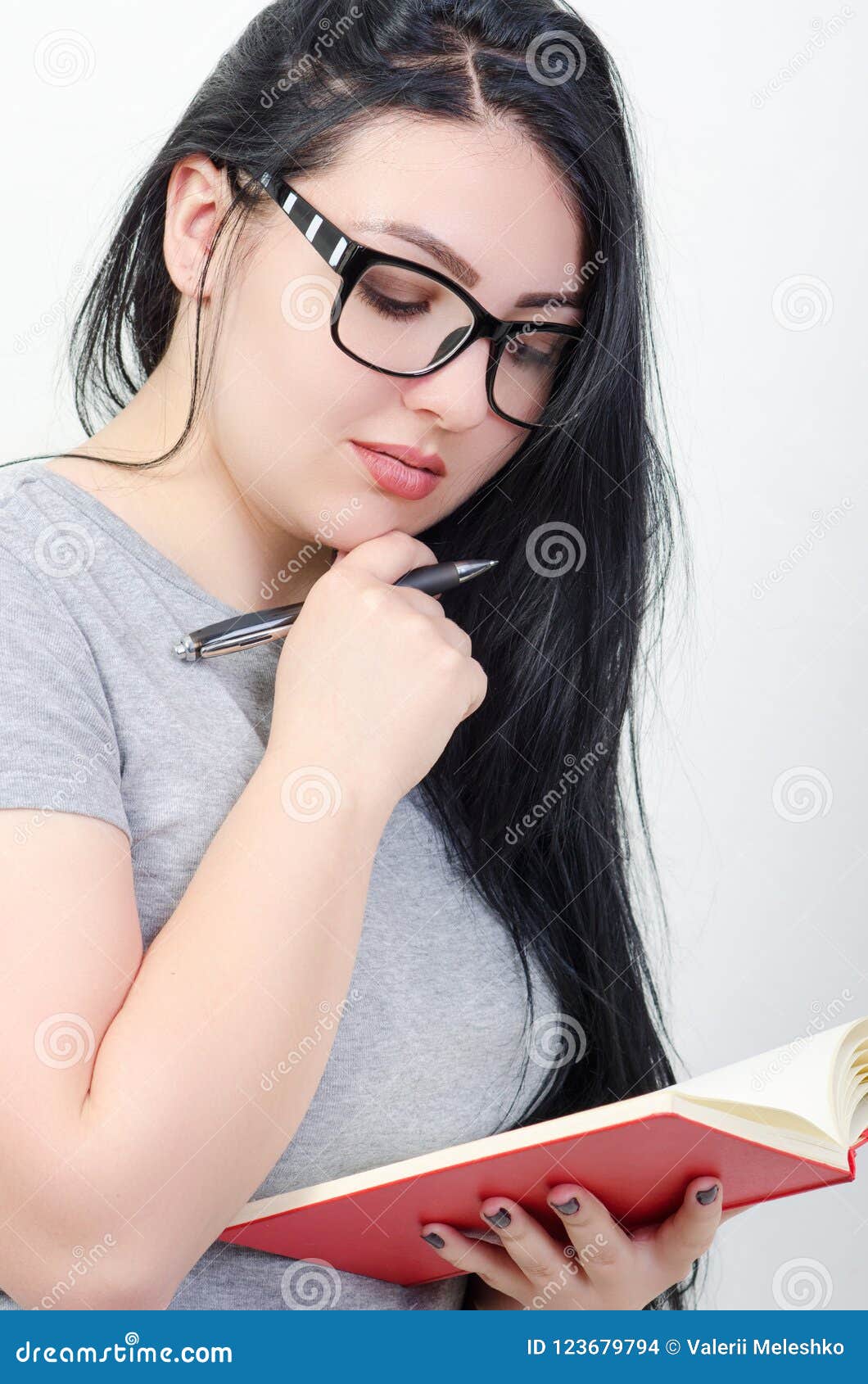 Girl with a Folder for Documents Stock Photo - Image of girl, documents ...