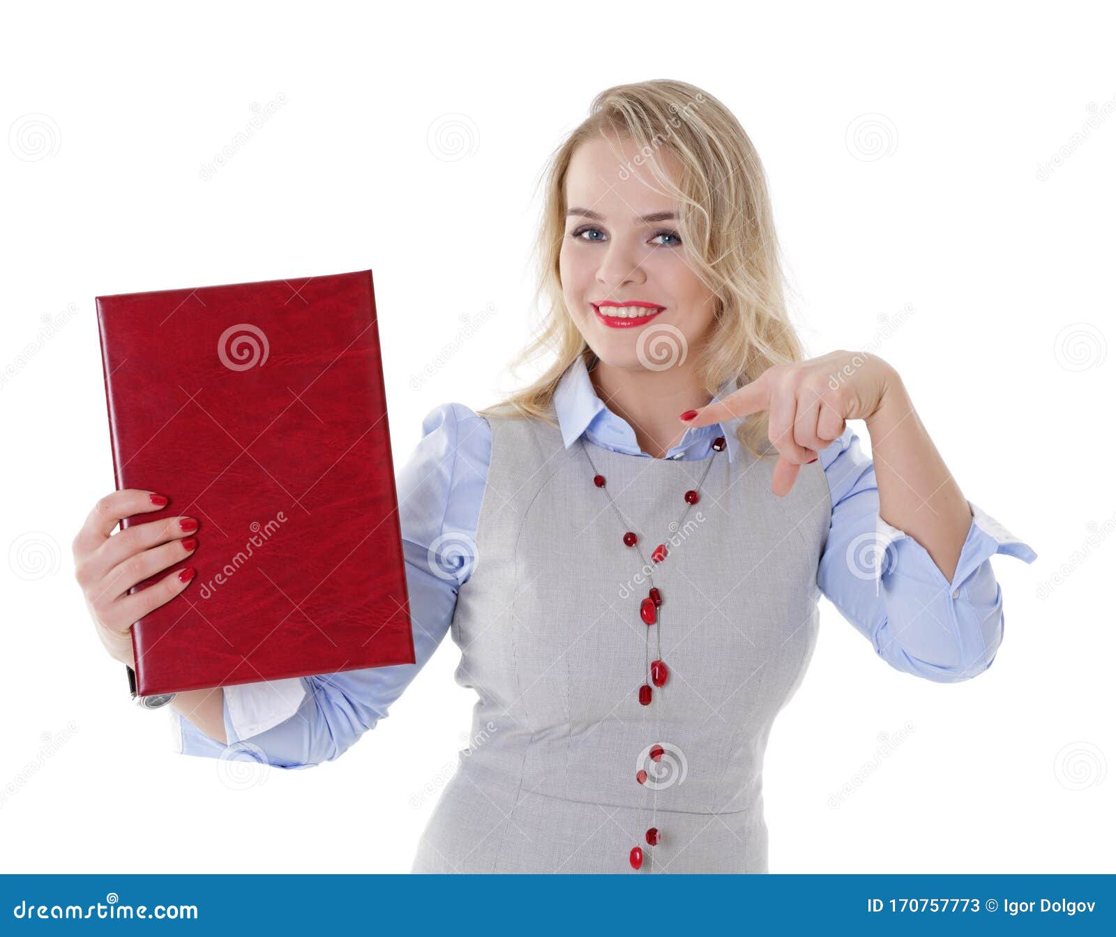 Girl with a folder stock image. Image of good, fine - 170757773