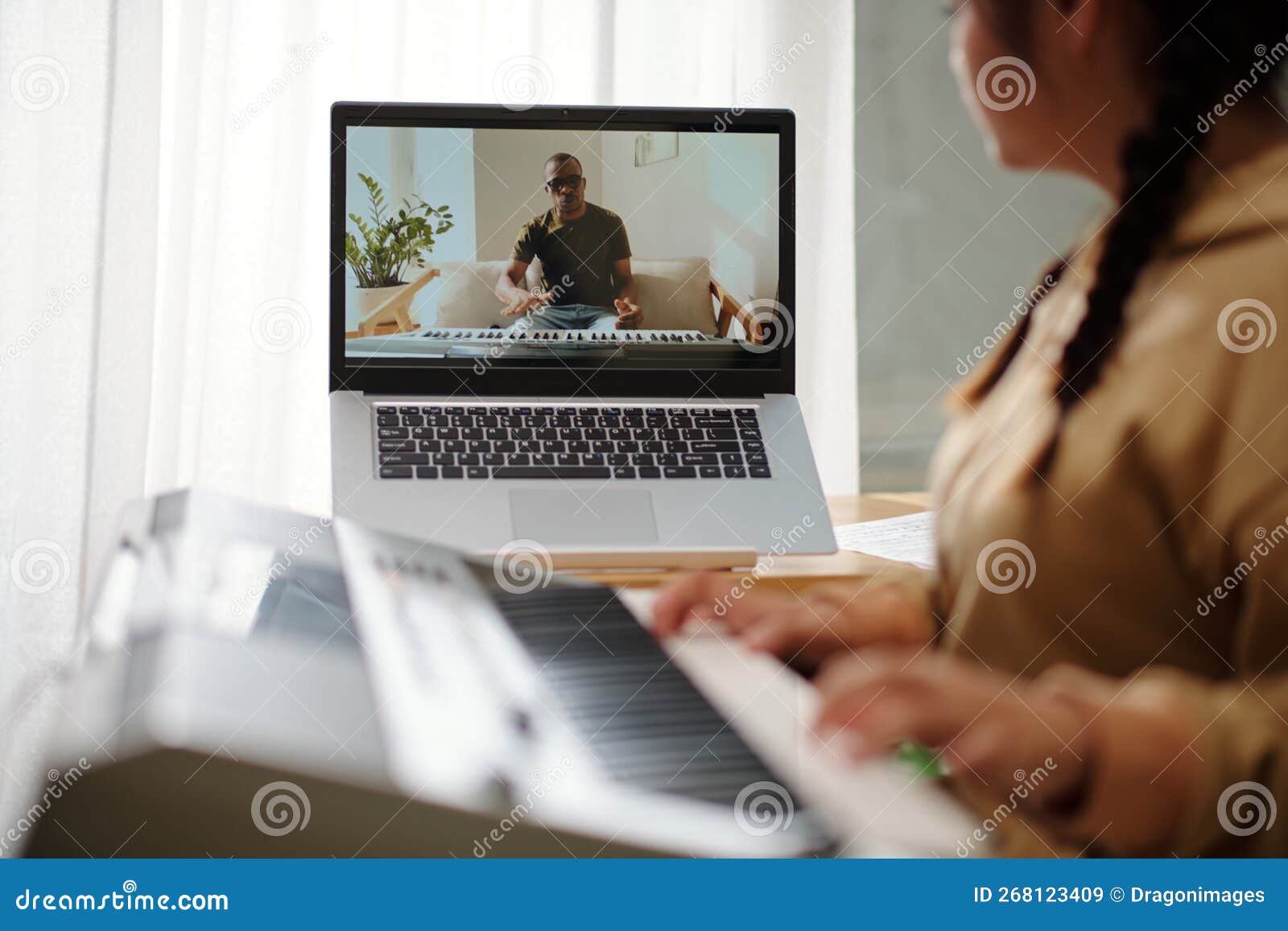 Girl Following Synthesizer Tutorial Stock Image - Image of tutorial ...