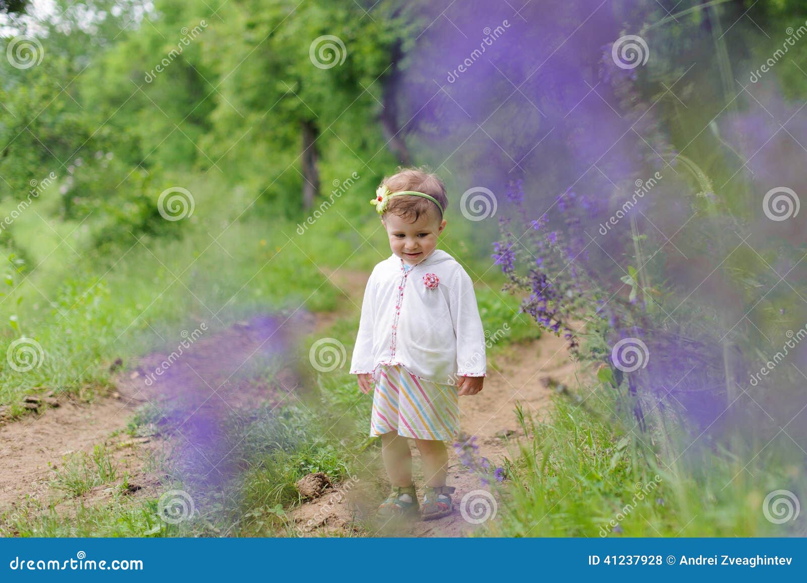 Girl on Forest Path stock photo. Image of lifestyle, grass - 41237928