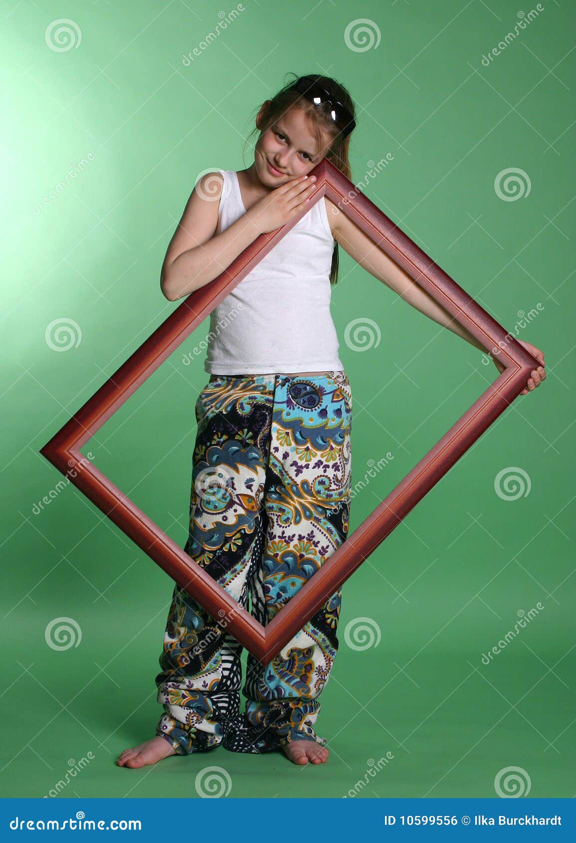 Girl with frame stock photo. Image of frame, smiling - 10599556