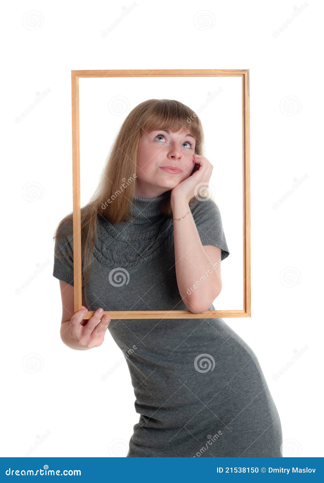 Girl in a frame stock photo. Image of cute, model, person - 21538150