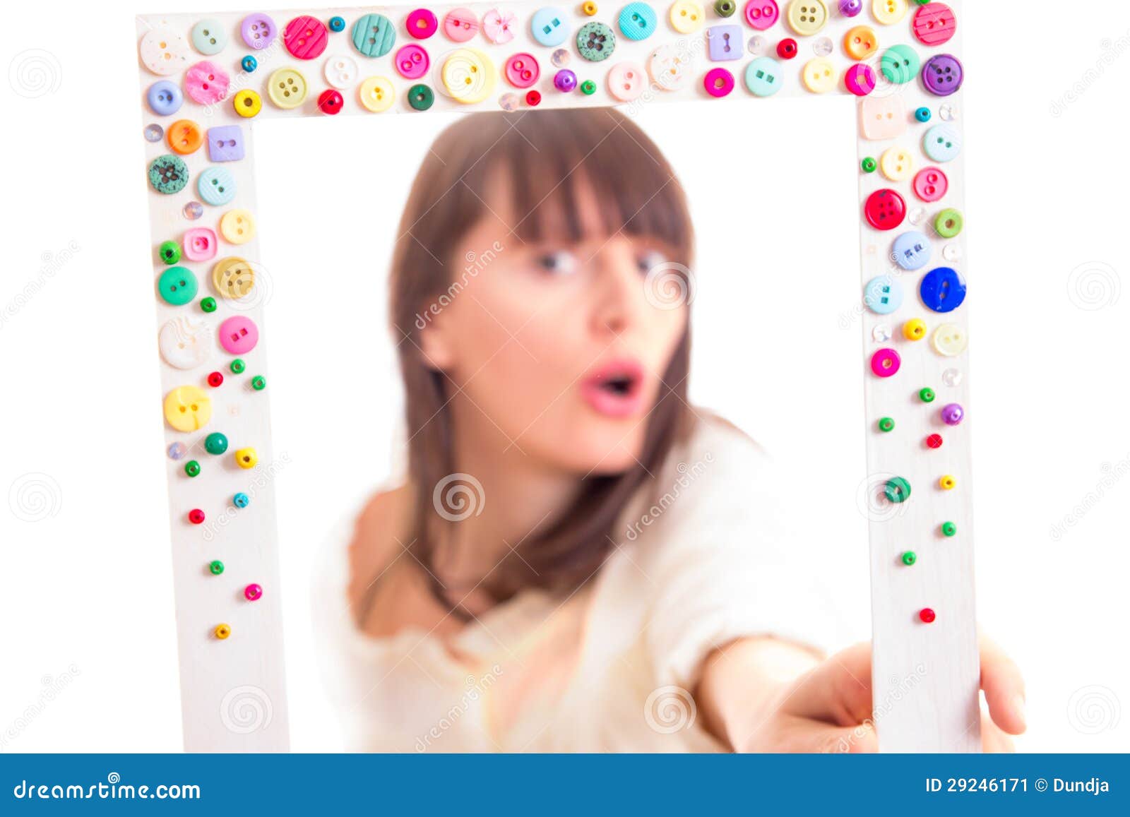 Girl in frame stock image. Image of posing, marketing - 29246171