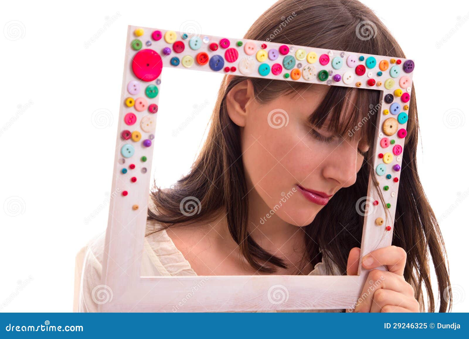 Girl in frame stock image. Image of hair, beautiful, dreaming - 29246325