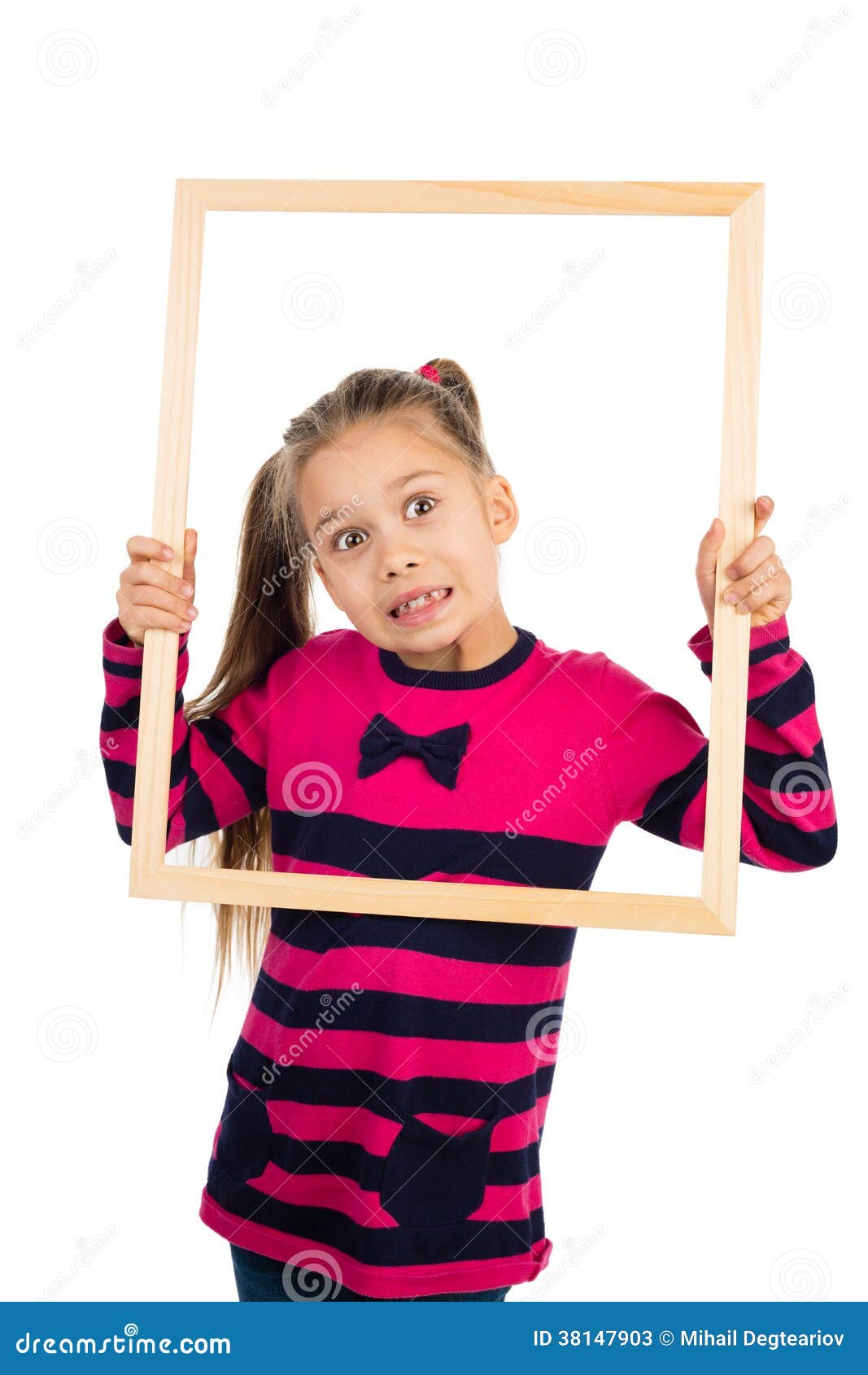 Girl and a Frame stock image. Image of rectangle, school - 38147903
