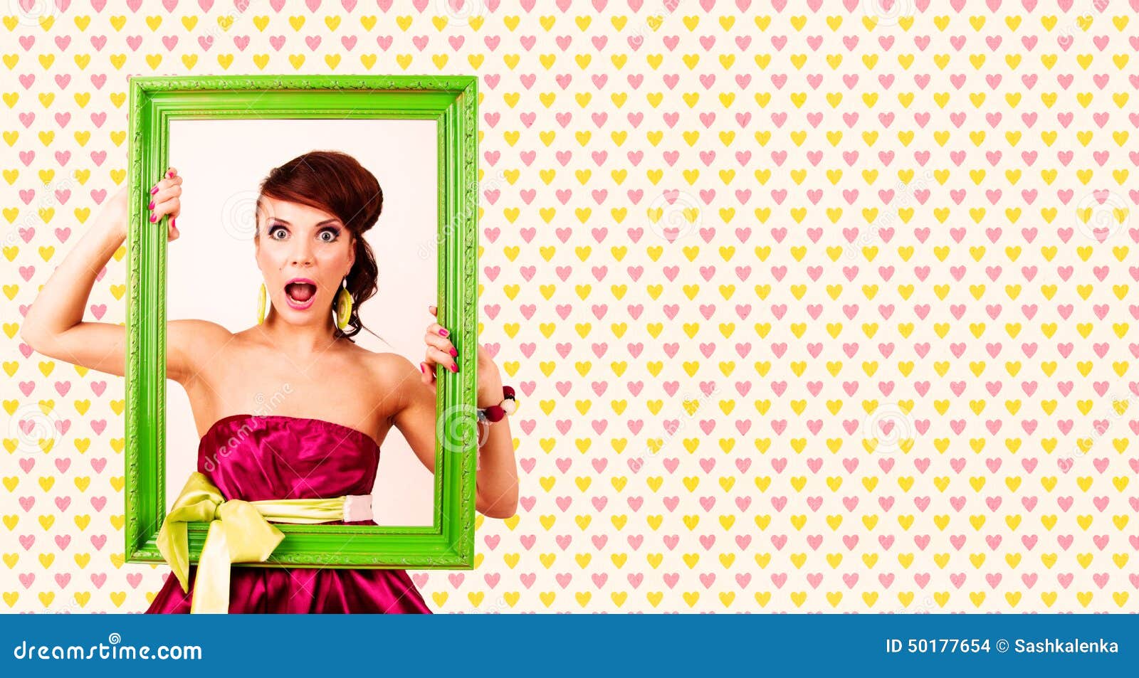 Girl with a frame stock photo. Image of adult, people - 50177654