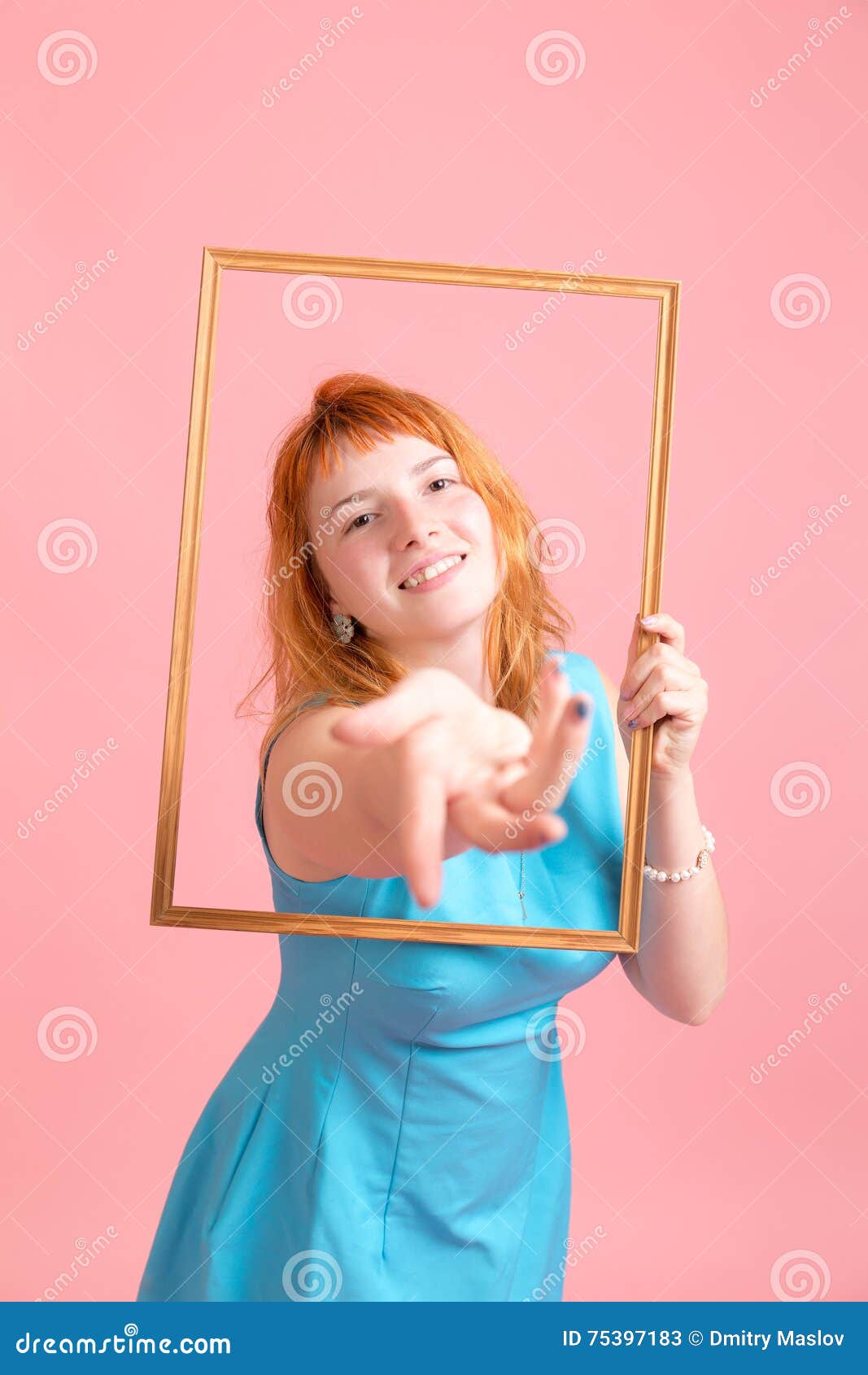 Girl in a frame stock image. Image of girls, glamour - 75397183