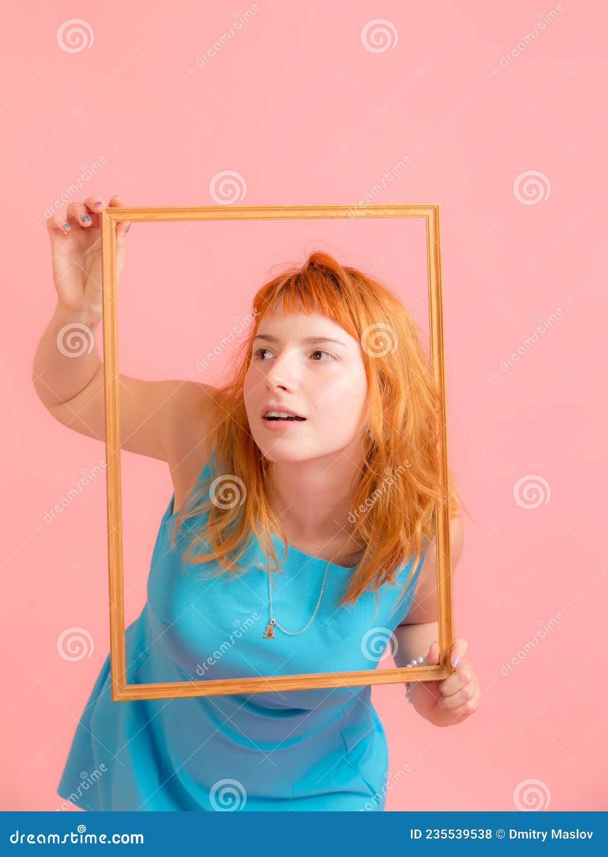 Girl in a frame stock photo. Image of fashion, women - 235539538