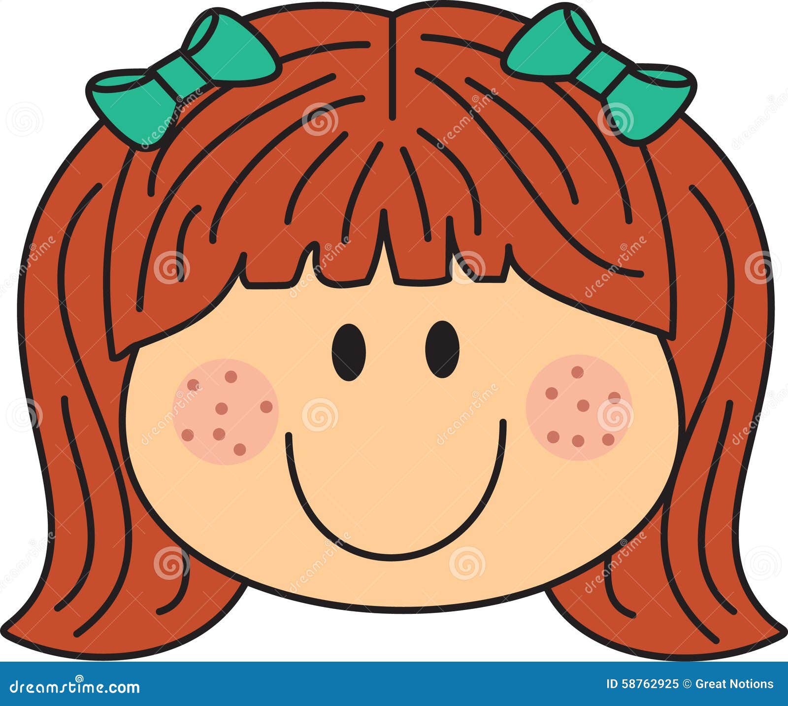Girl With Freckles Stock Illustration Illustration Of Girls 58762925