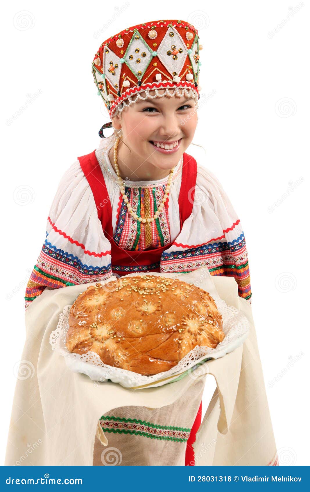 Girl with fresh loaf stock photo. Image of people, holiday - 28031318