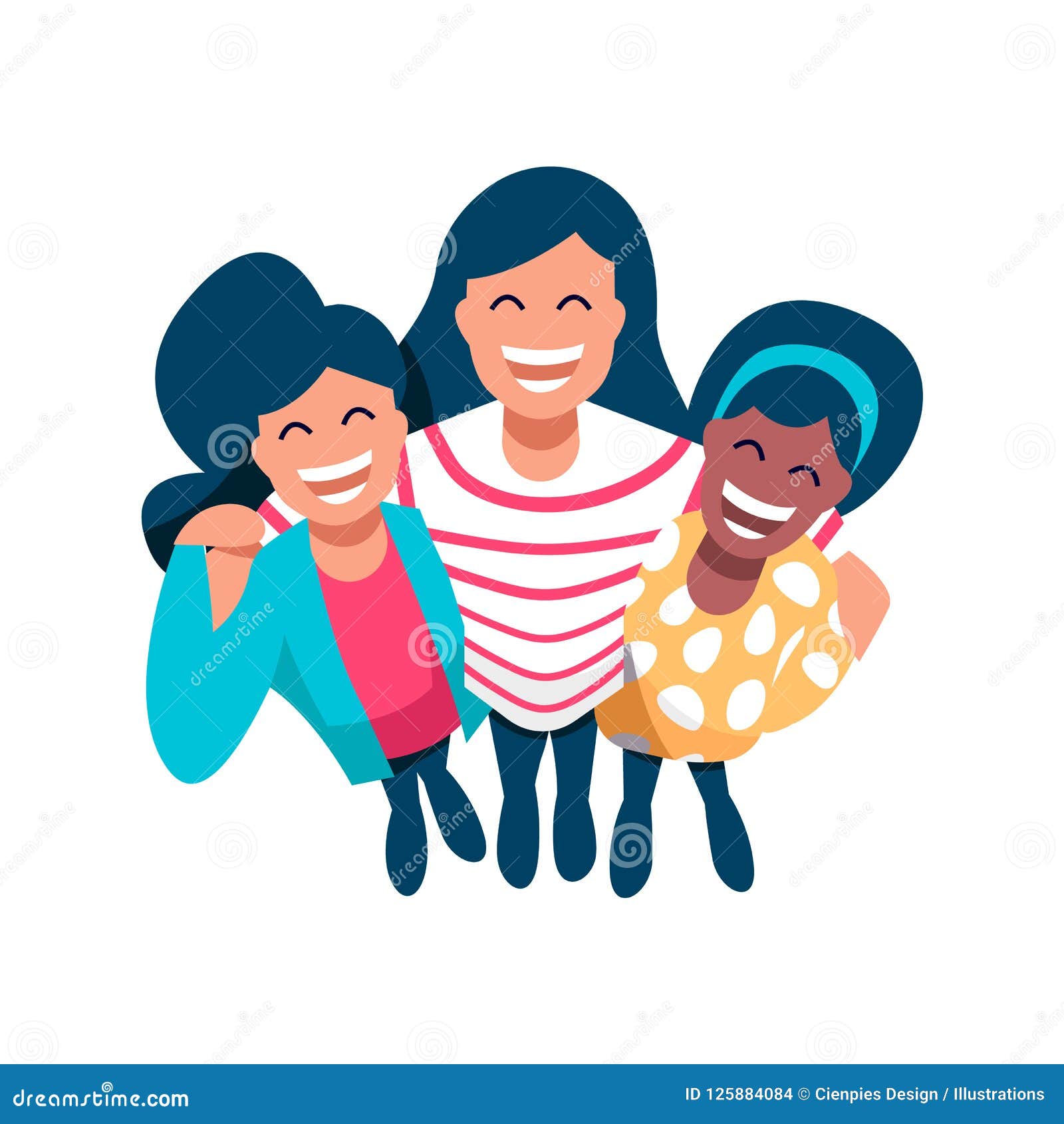 Girl Friend Group of Diverse Happy Women Stock Vector - Illustration of ... Girl Friend Group of Diverse Happy Women Stock Vector - Illustration of ...