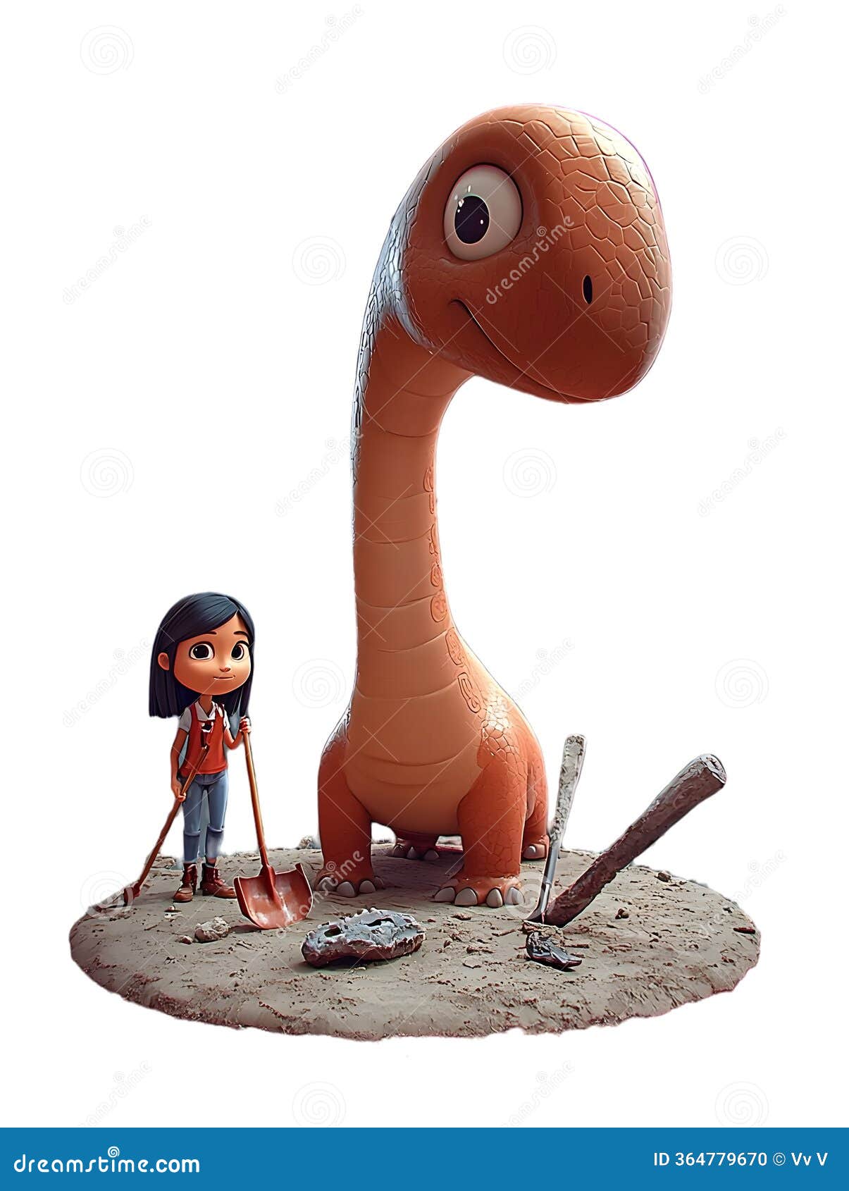 Friendly Dinosaur Watercolor Painting, Ai Generated Royalty-Free Stock ...