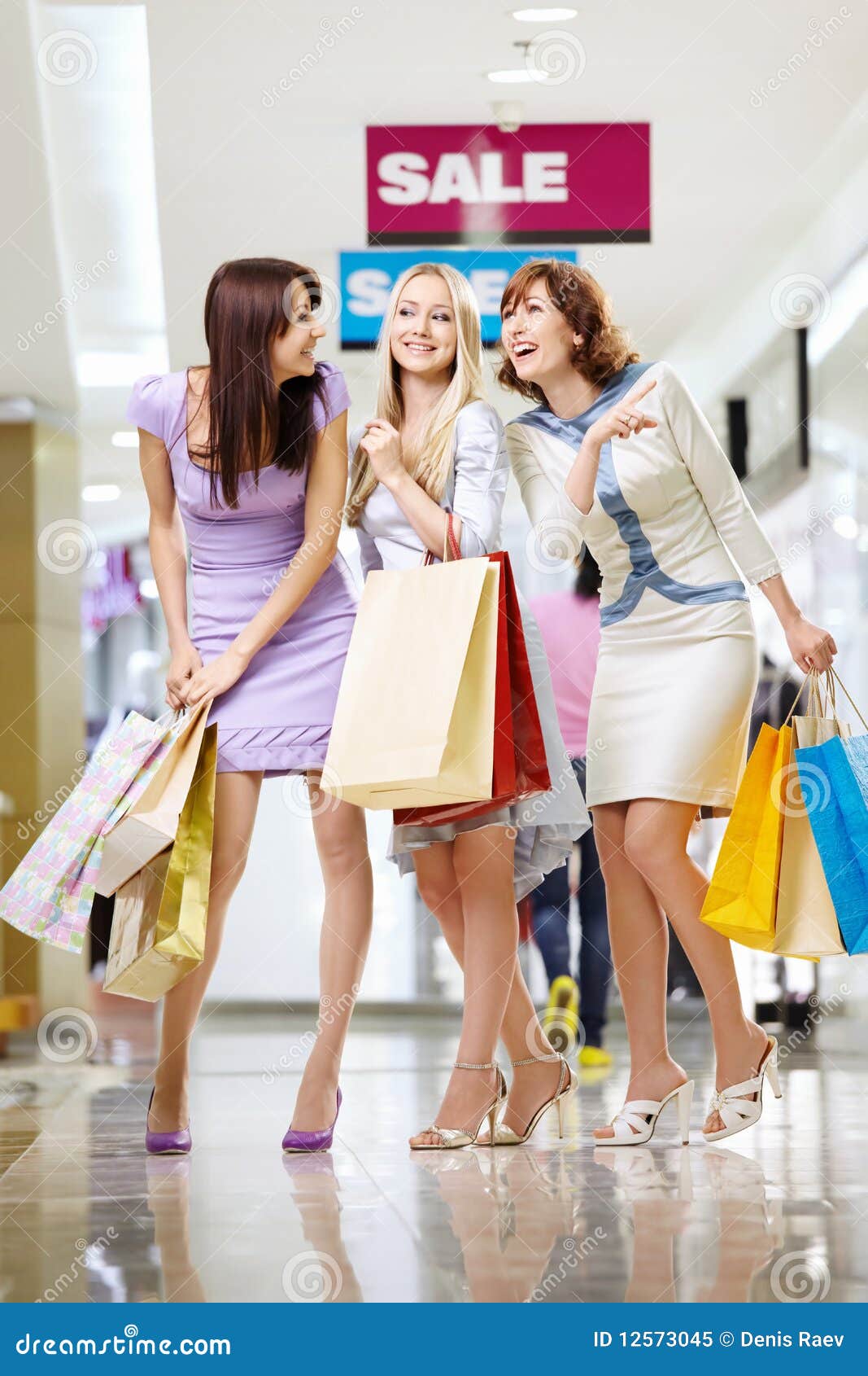 Girl-friends in shop stock image. Image of fashion, friends - 12573045