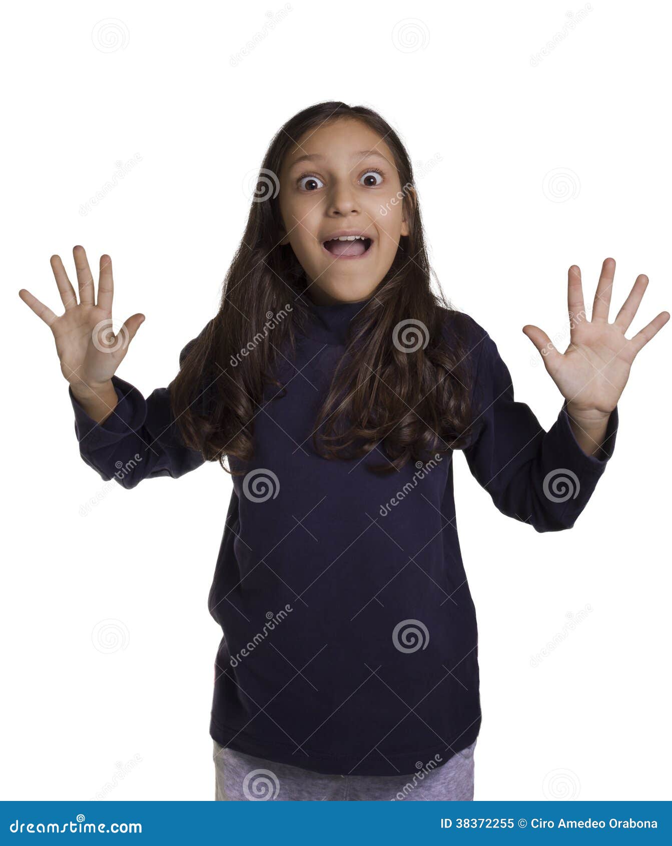 Girl frightened stock image. Image of wonder, surprise - 38372255