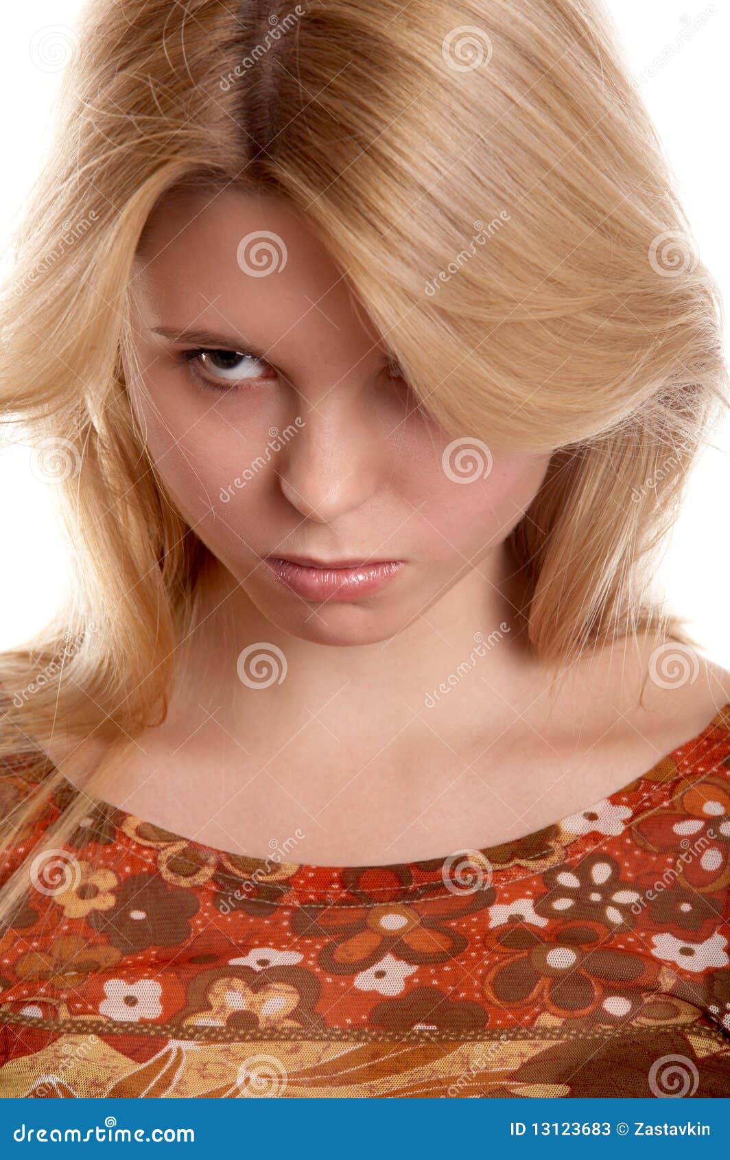 Girl with frown look stock image. Image of flaxen, caucasian - 13123683