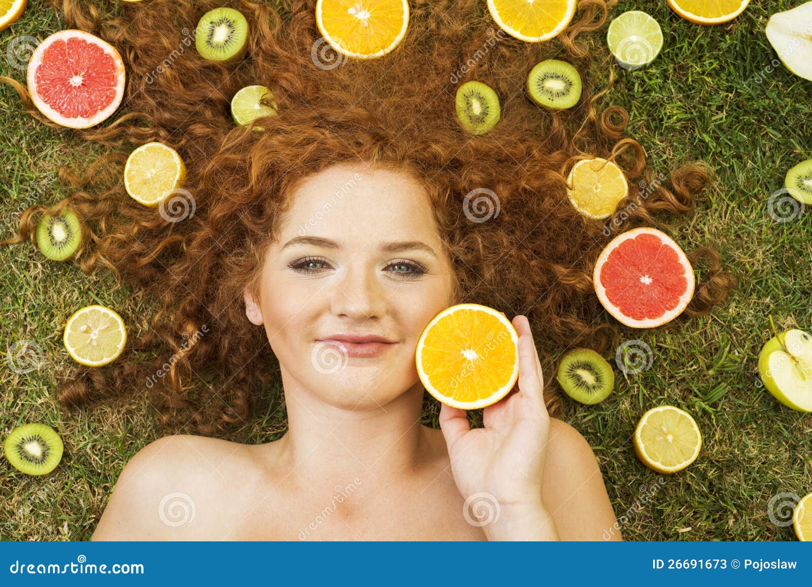 Girl with fruit stock image. Image of hand, life, diet - 26691673