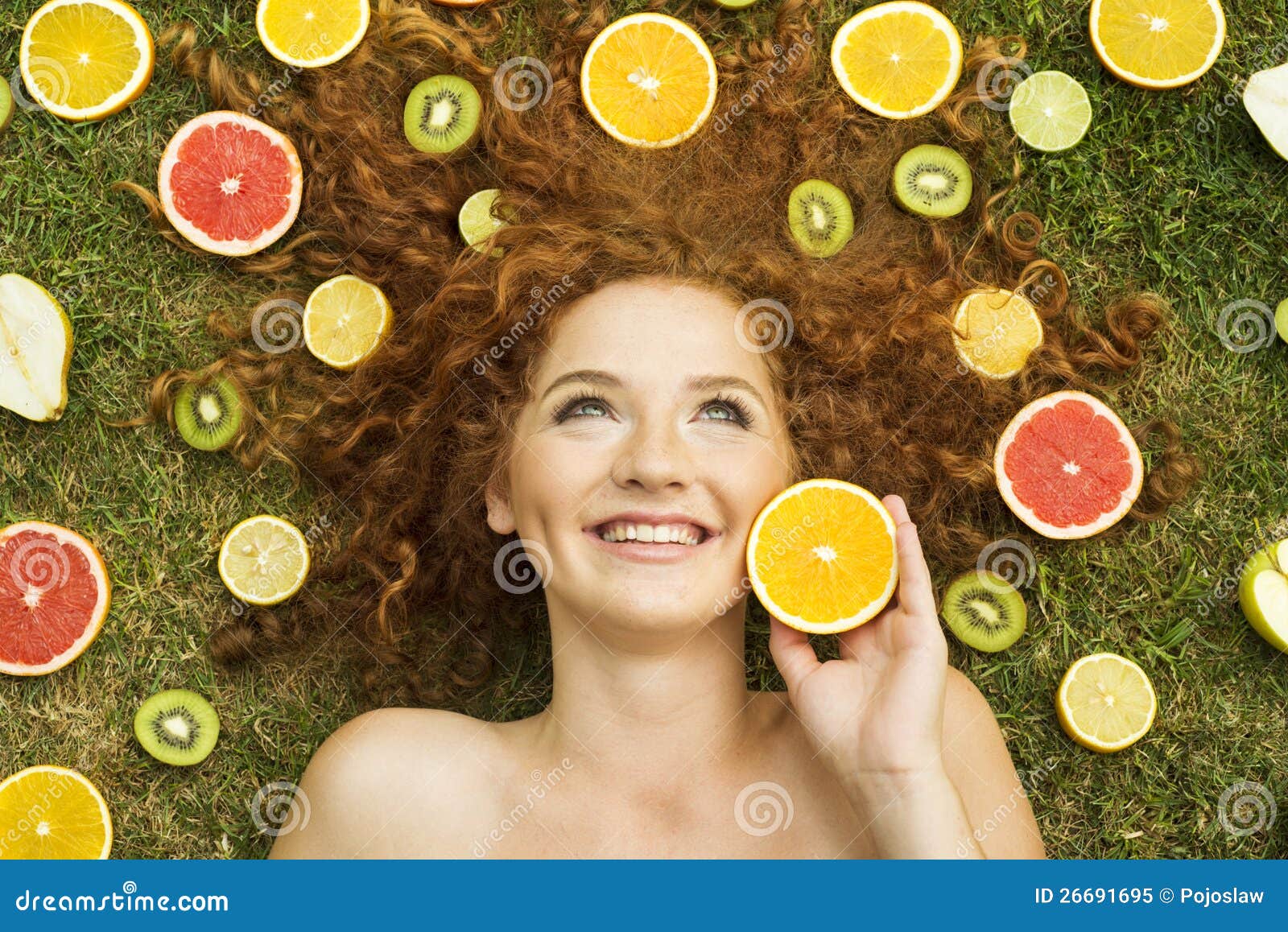 Girl with fruit stock image. Image of healthy, beauty - 26691695