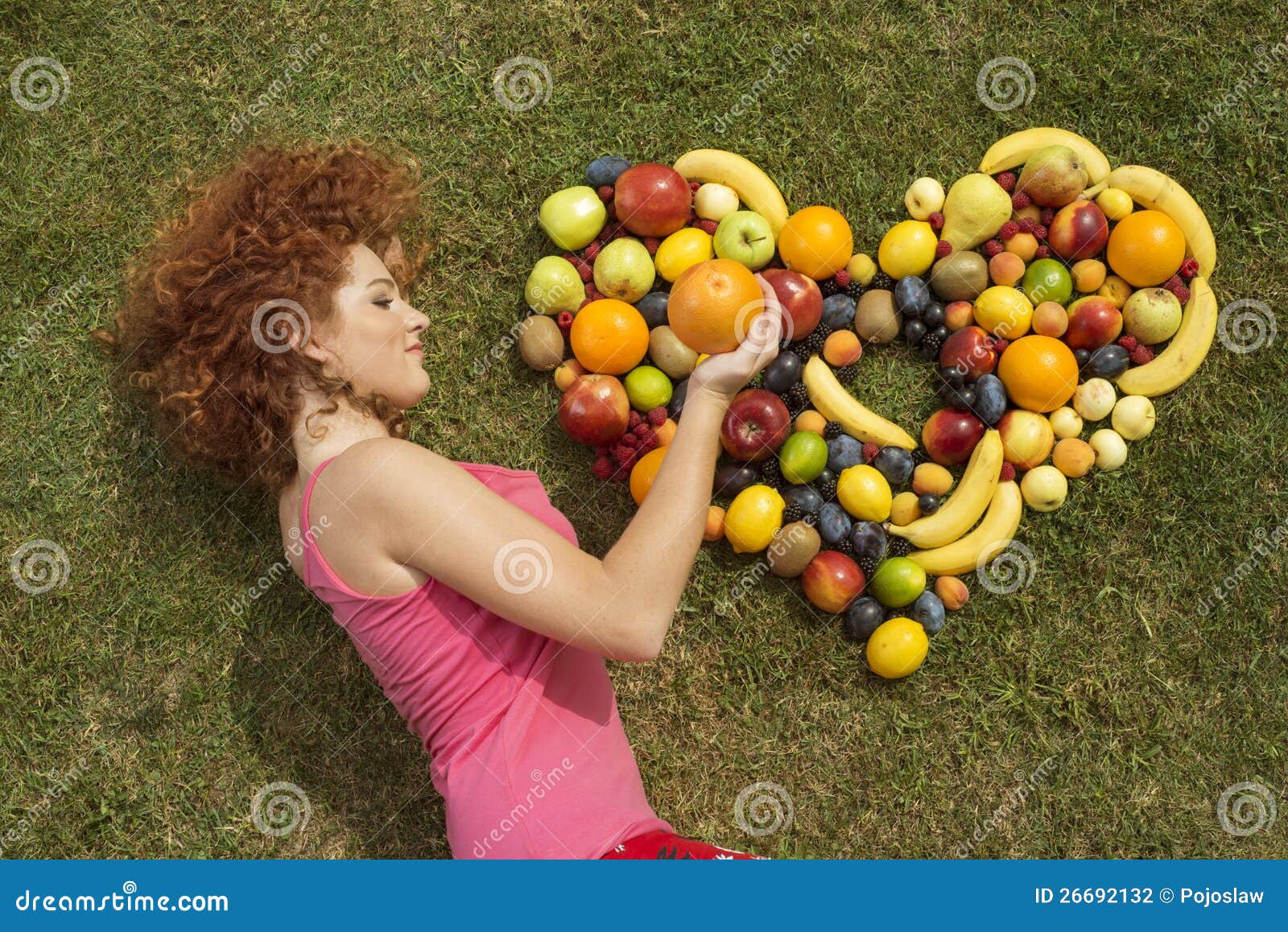 Girl with fruit stock photo. Image of ginger, citrus - 26692132