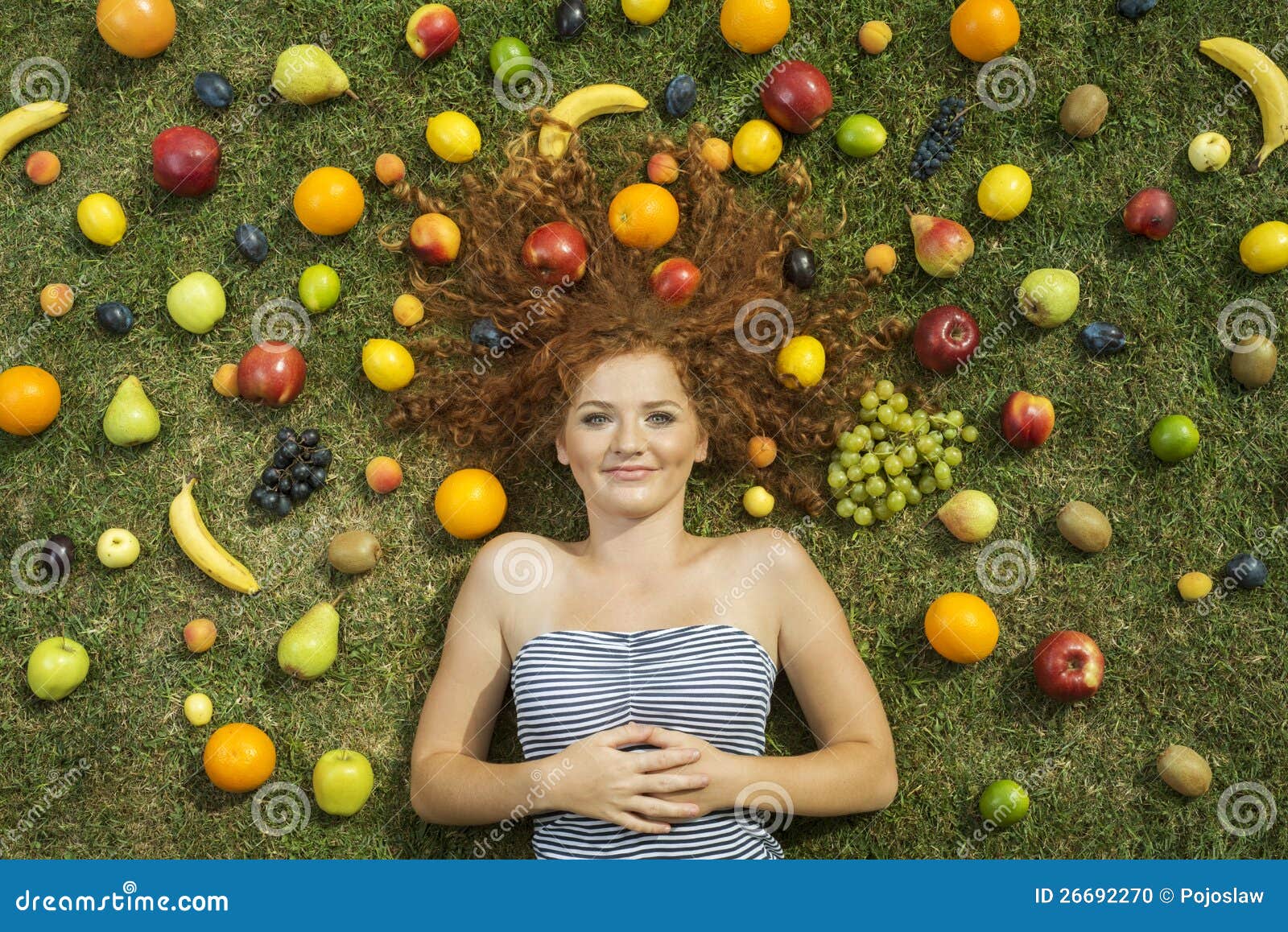 Girl with fruit stock photo. Image of freedom, citrus - 26692270