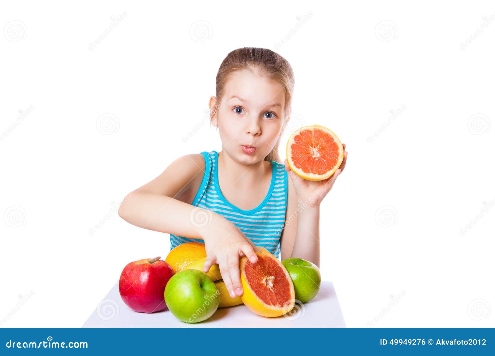 Girl with fruit stock photo. Image of cleansing, child - 49949276