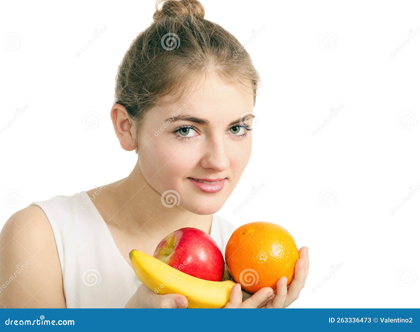 Girl with fruits stock image. Image of fitness, beautiful - 263336473