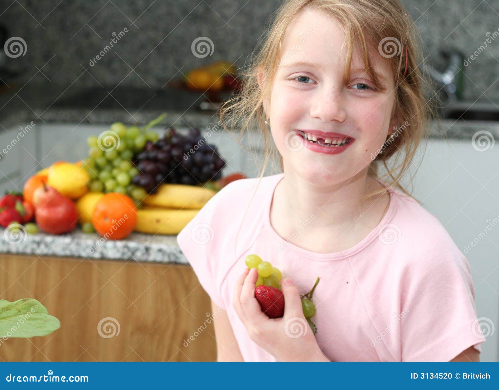 Girl with fruits stock photo. Image of lunch, cuisine - 3134520