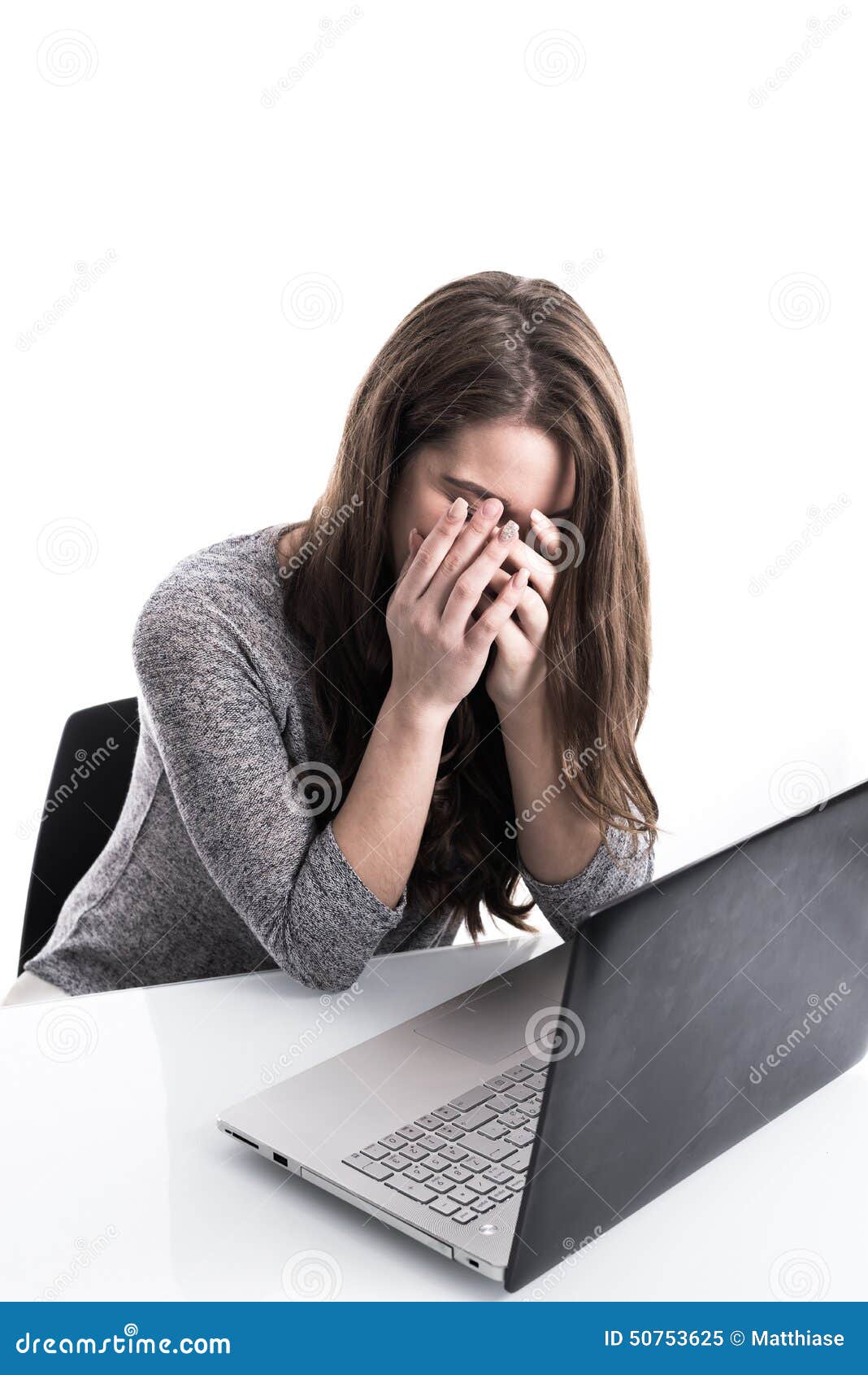 Girl Frustrated with Computer Stock Image - Image of frustatred ...