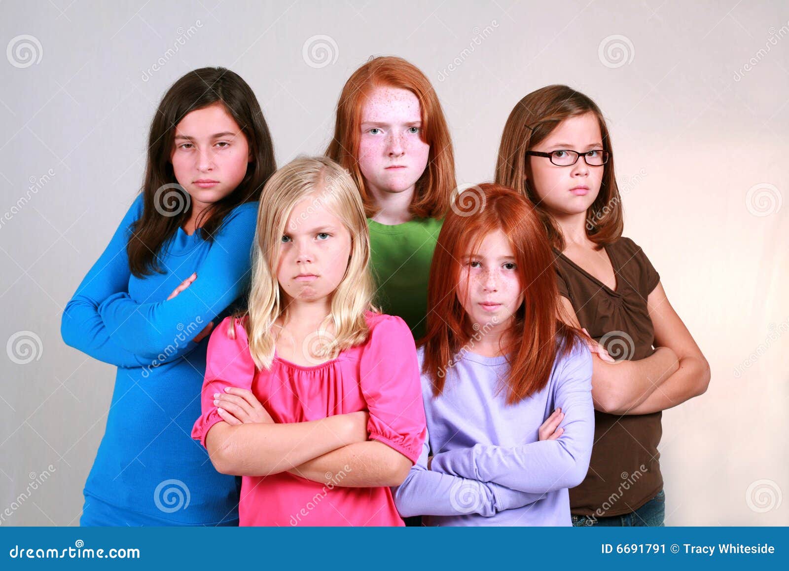 Girl Gang stock image. Image of brunette, individual, elementary - 6691791