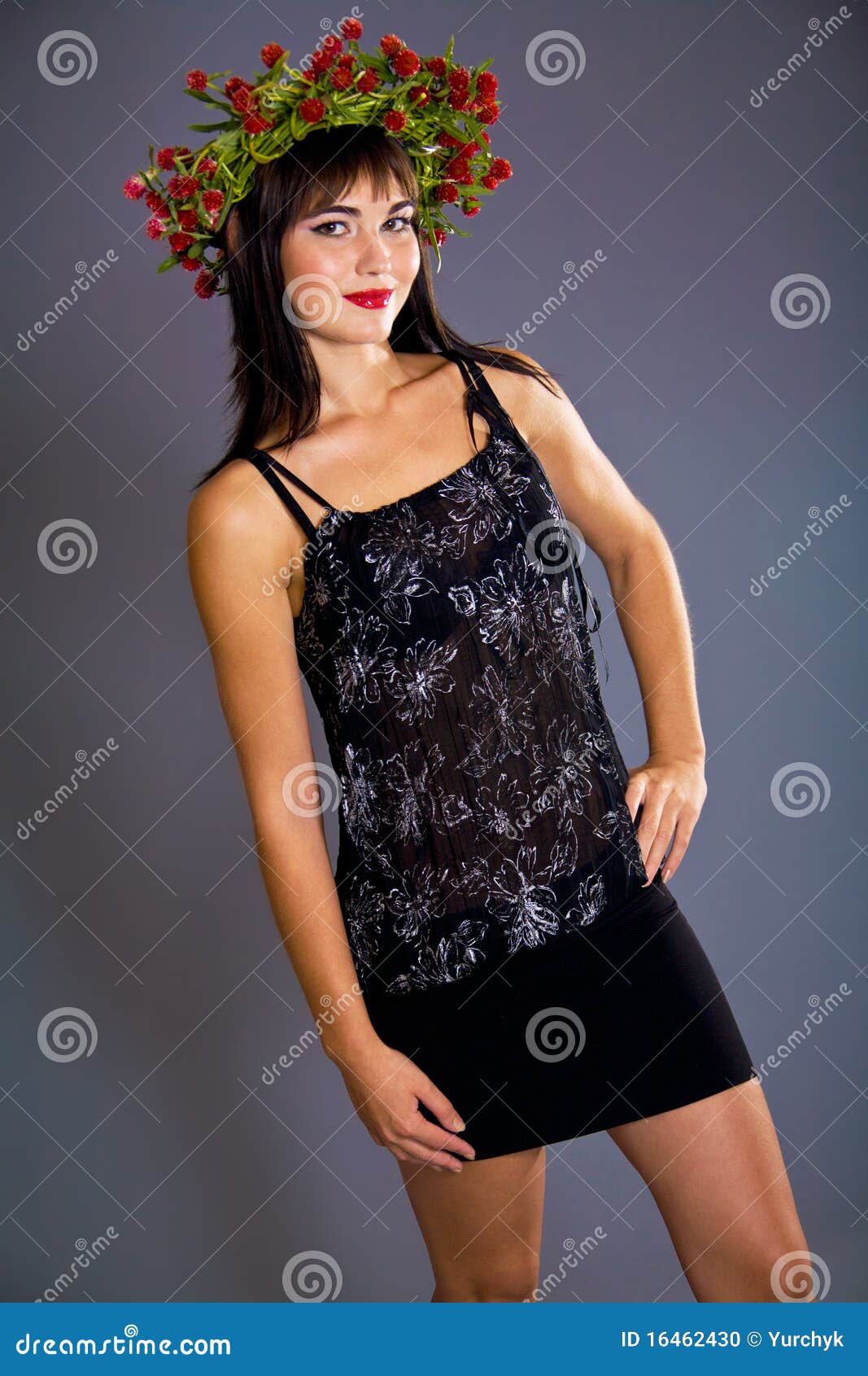 Girl with garland stock photo. Image of beautiful, model - 16462430