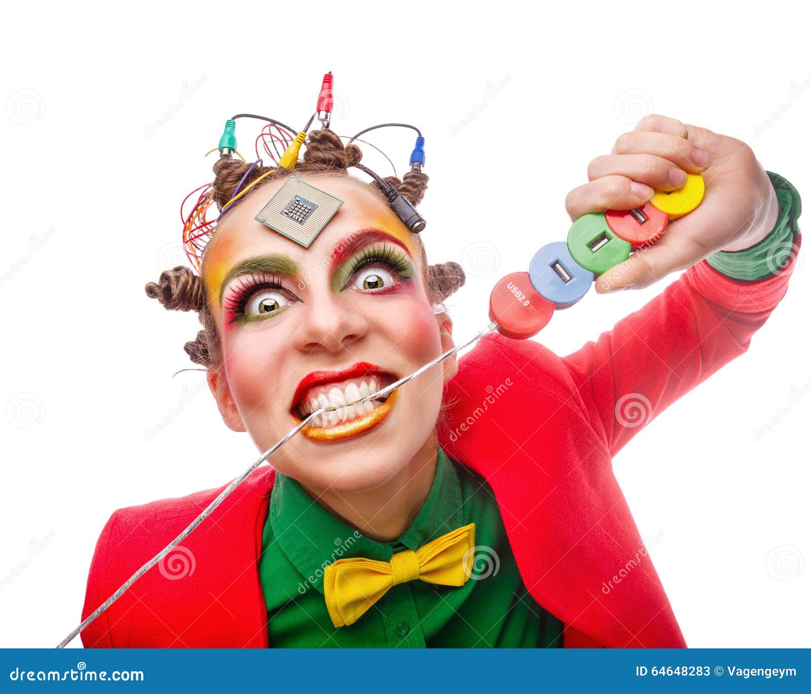 Girl Geek. a Computer Technician. Stock Image - Image of direction ...