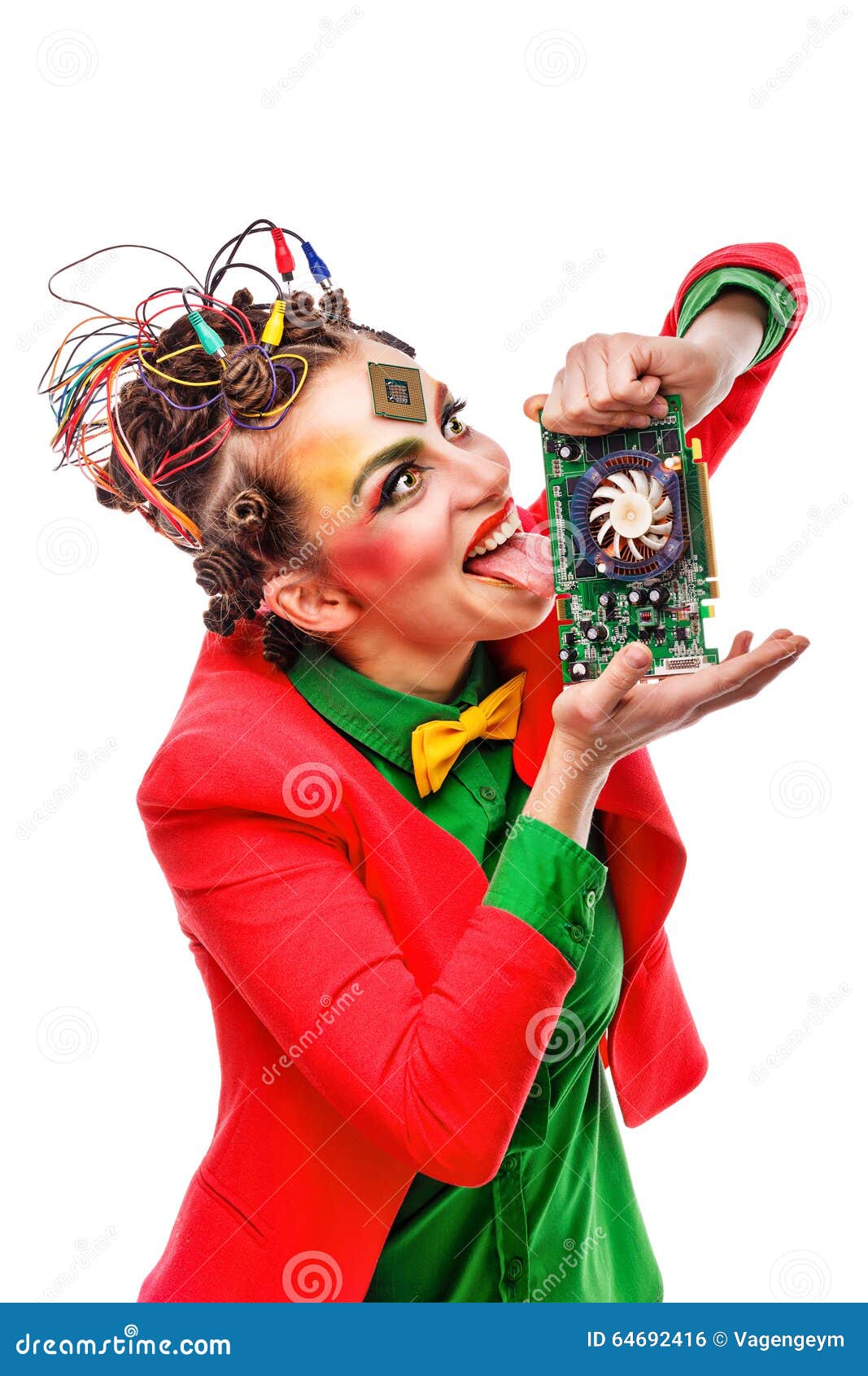 Girl Geek. Computer Technician. Graphics Card. Stock Photo - Image of ...