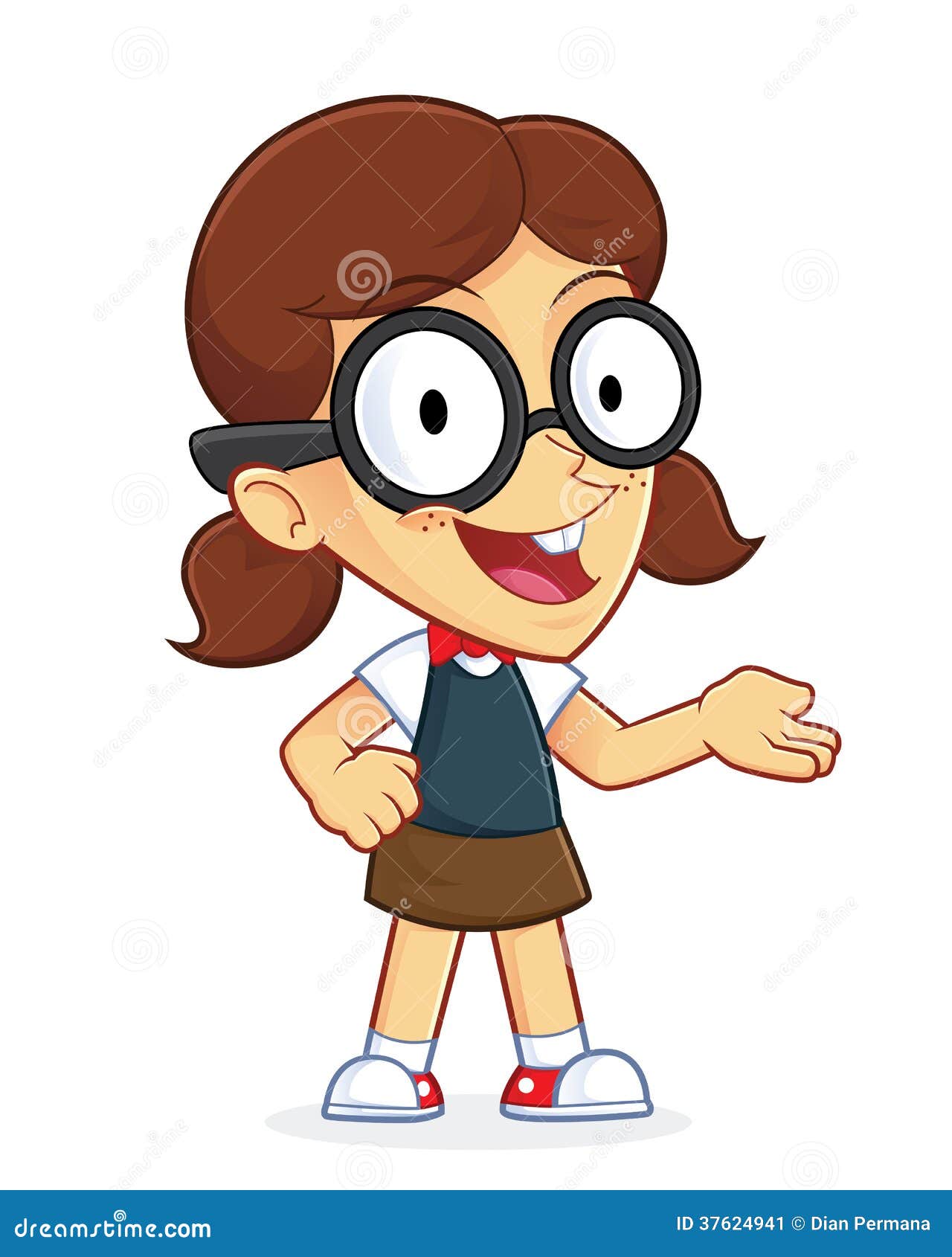 Girl Geek in Welcoming Gesture Stock Vector - Illustration of humor ...