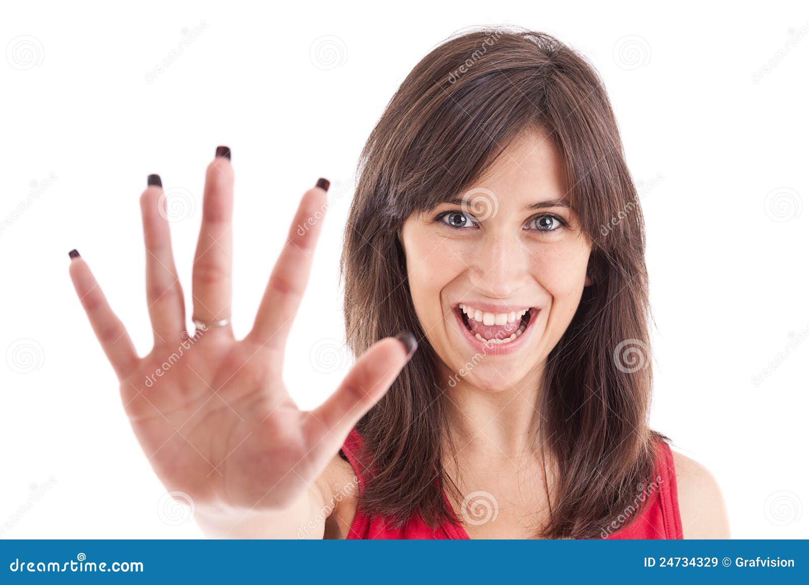 Girl gesturing a stop sign stock image. Image of pretty - 24734329