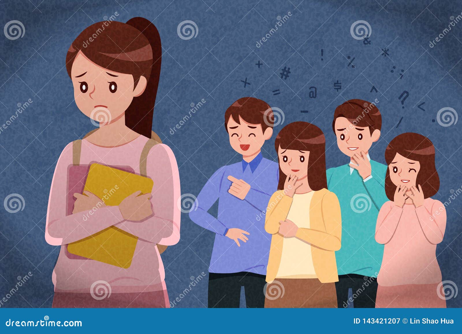 Kid Getting Bullied. Vector Cartoon Character | CartoonDealer.com ...