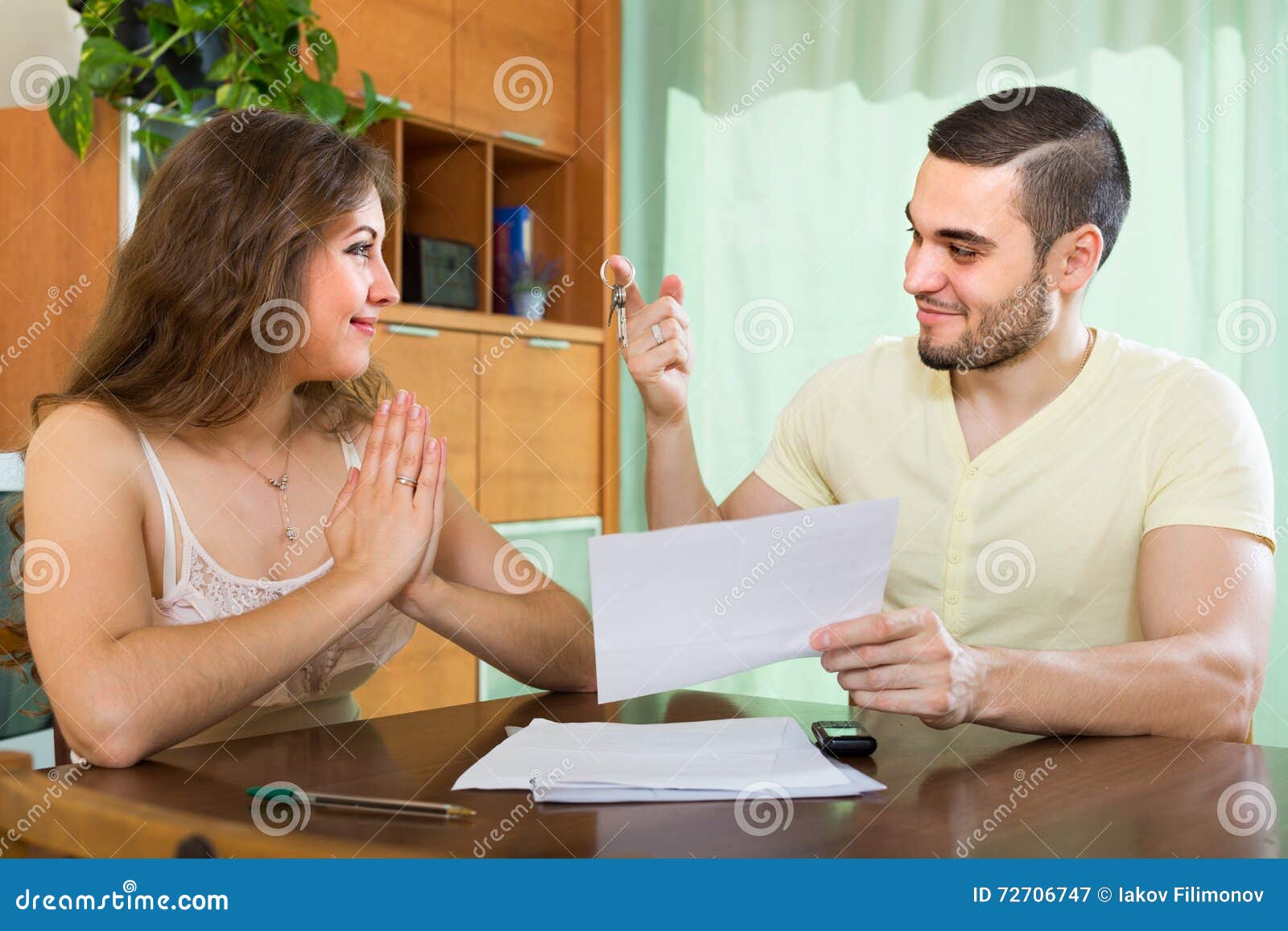 Girl getting the keys stock image. Image of concepts - 72706747