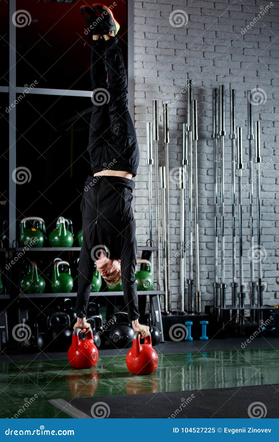 The Girl is Getting Ready for the Exercise with the Trainer Stock Image ...