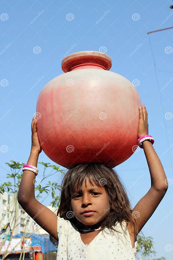 Girl Getting Water stock image. Image of fetch, beautiful - 9107879