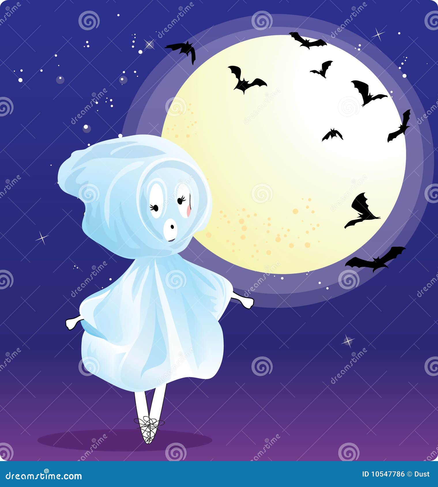 Girl in ghost costume stock vector. Illustration of ghost - 10547786