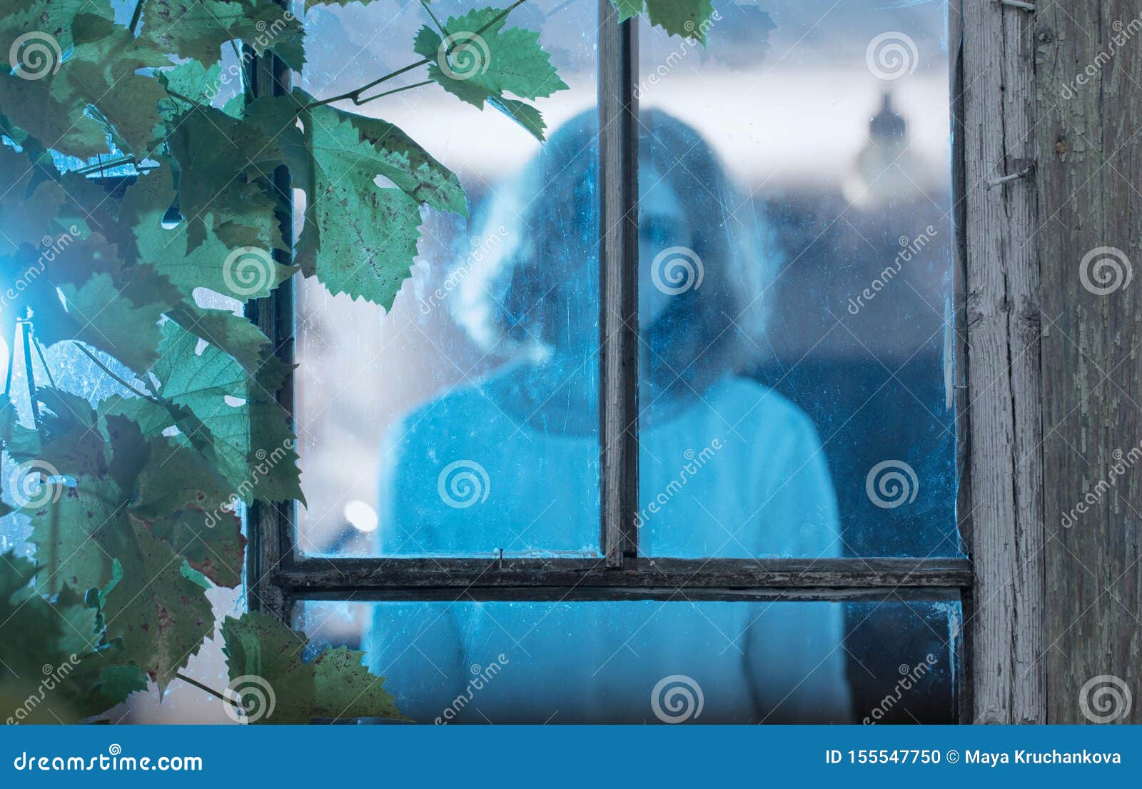 Old Lady Ghost In Window