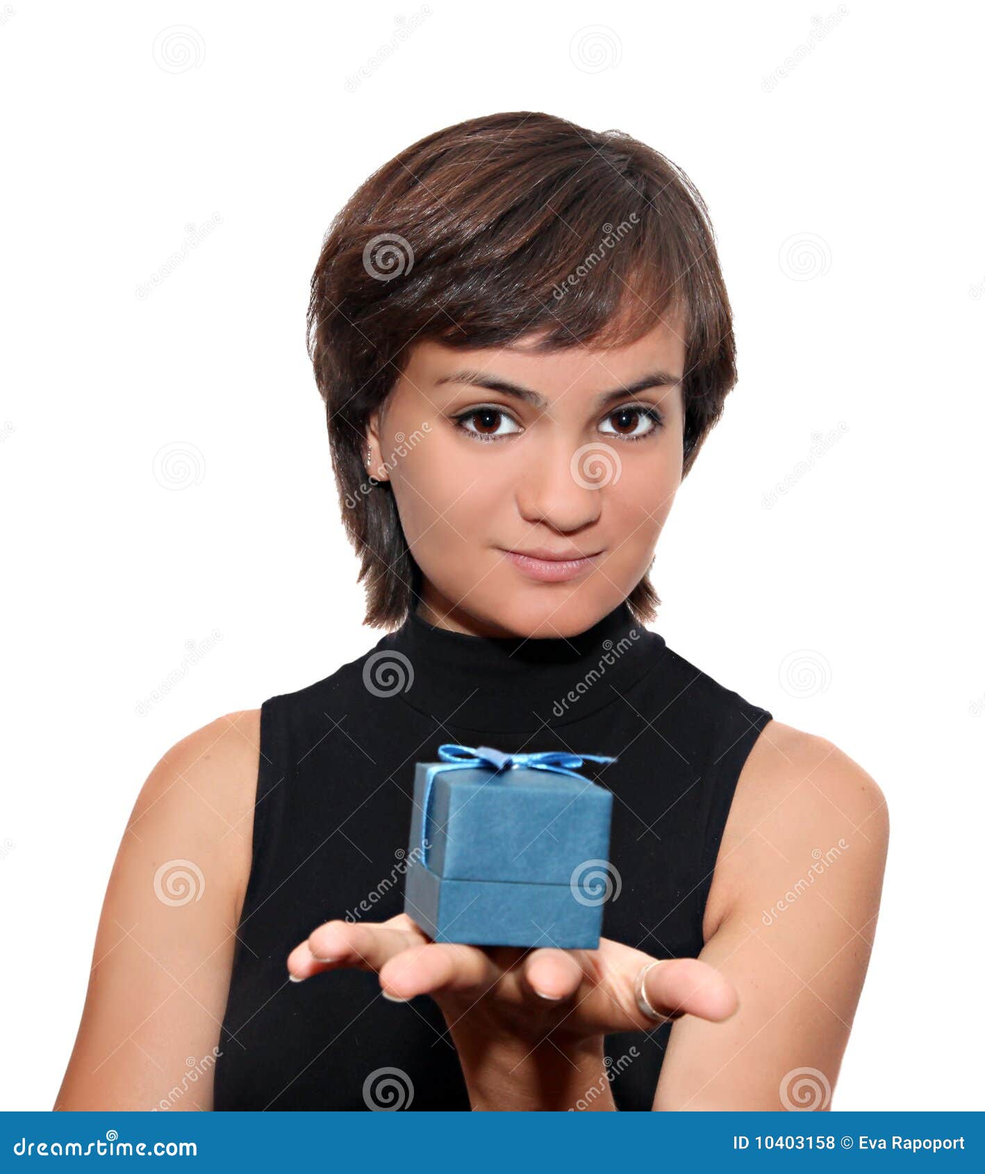 Girl with a gift stock photo. Image of background, face - 10403158